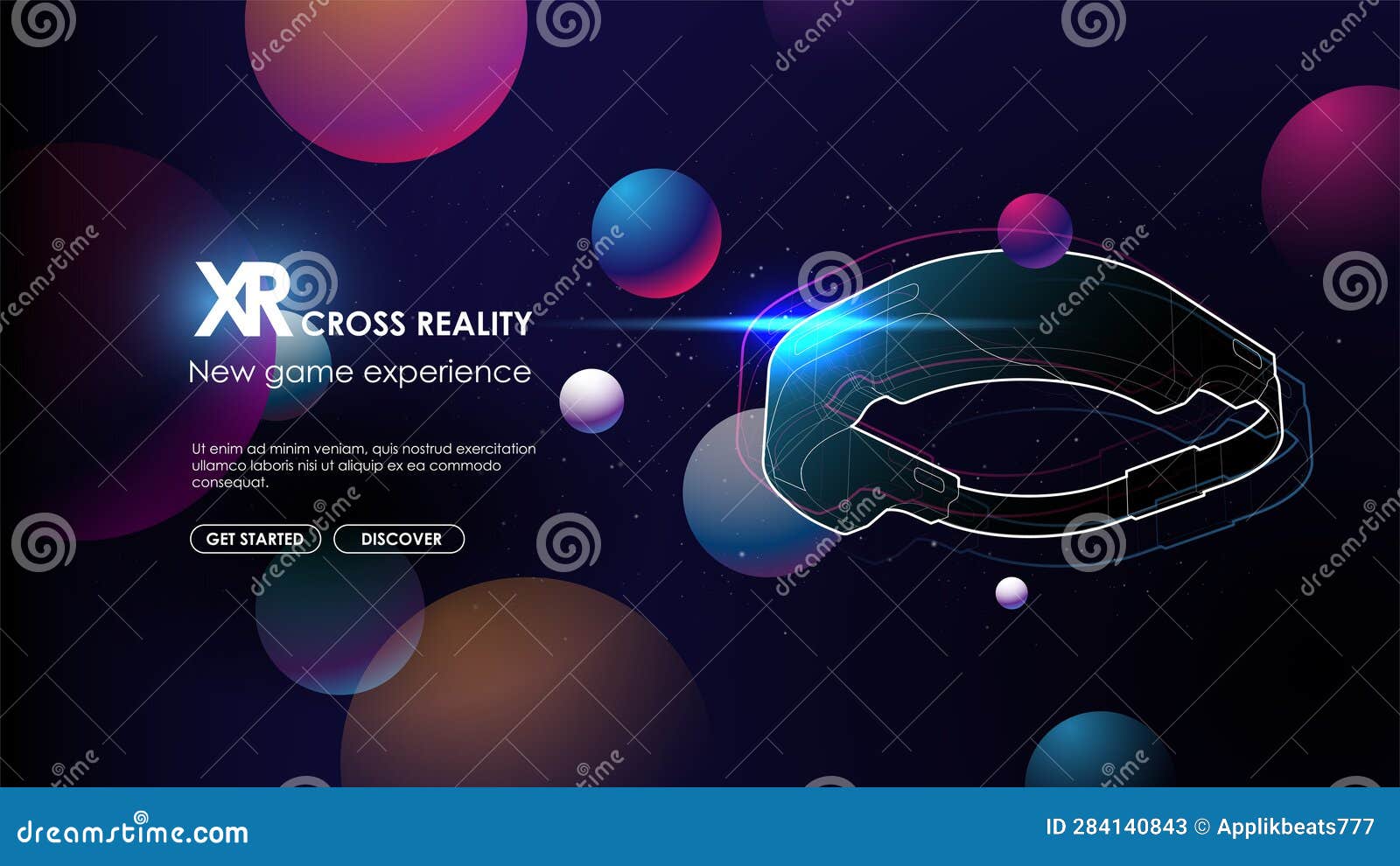 VR Glasses with Abstract Gradient Background. Creative Futuristic ...