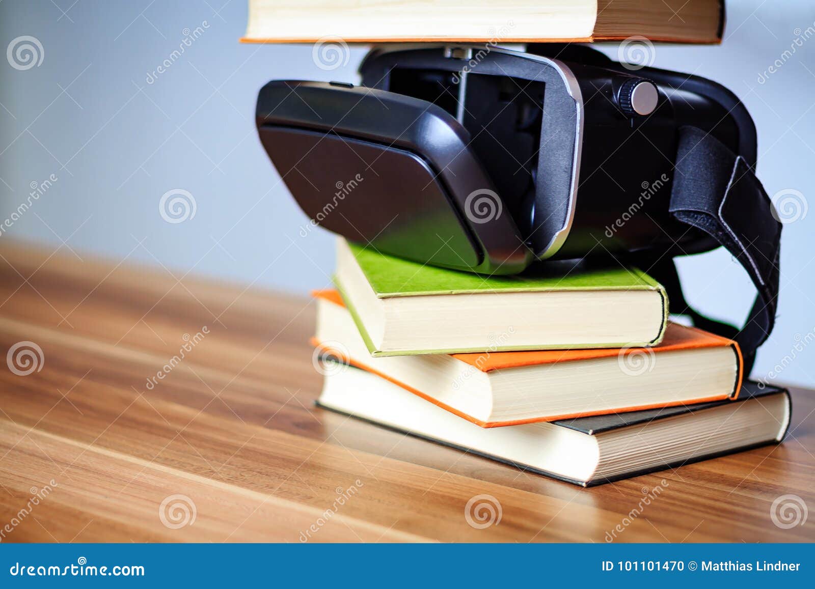 VR Glasses and Books on a Table Symbolizing Digital Learning Stock ...