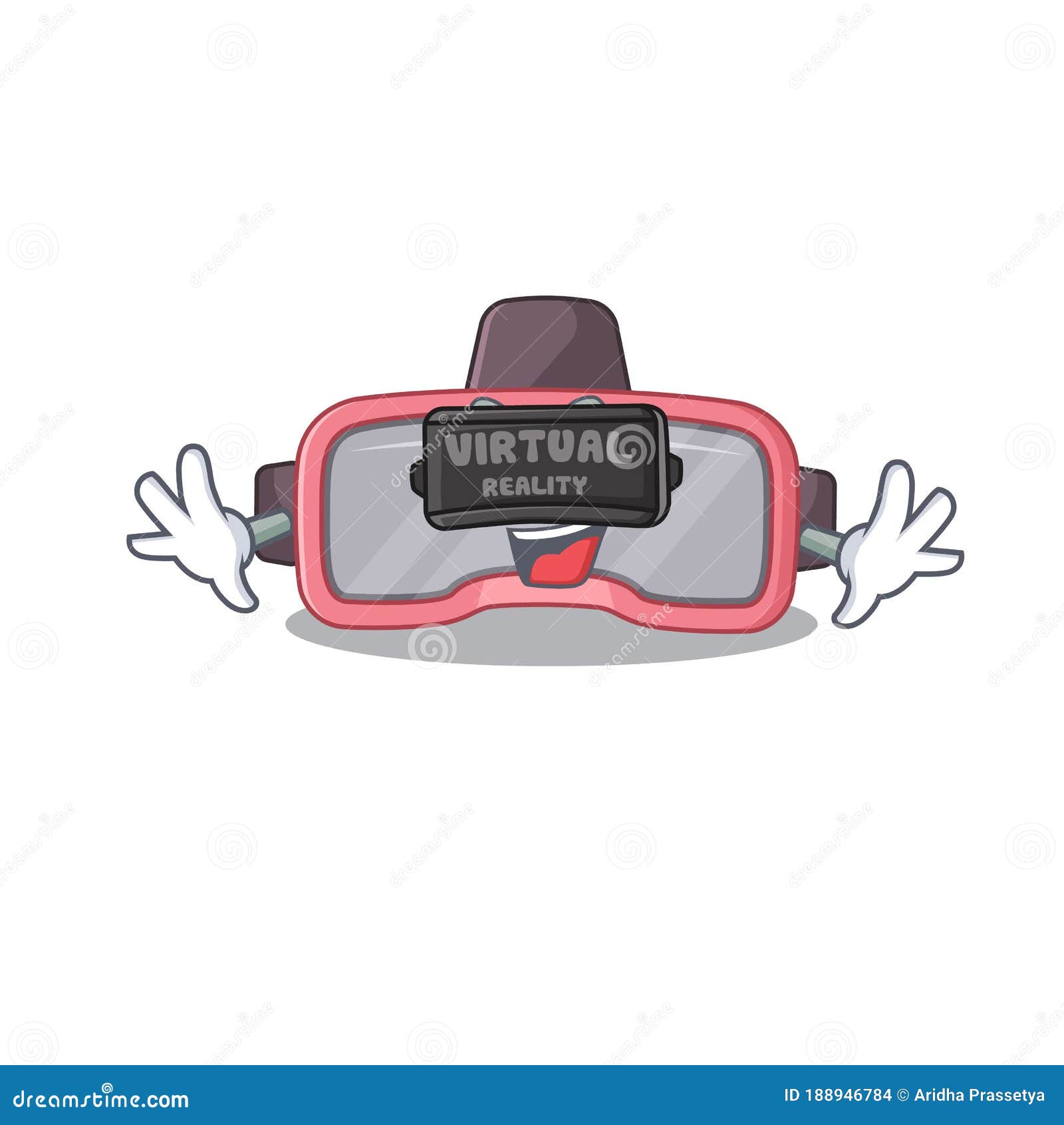 VR Glasses Cartoon Image Play a Game with Virtual Reality Headset Stock ...