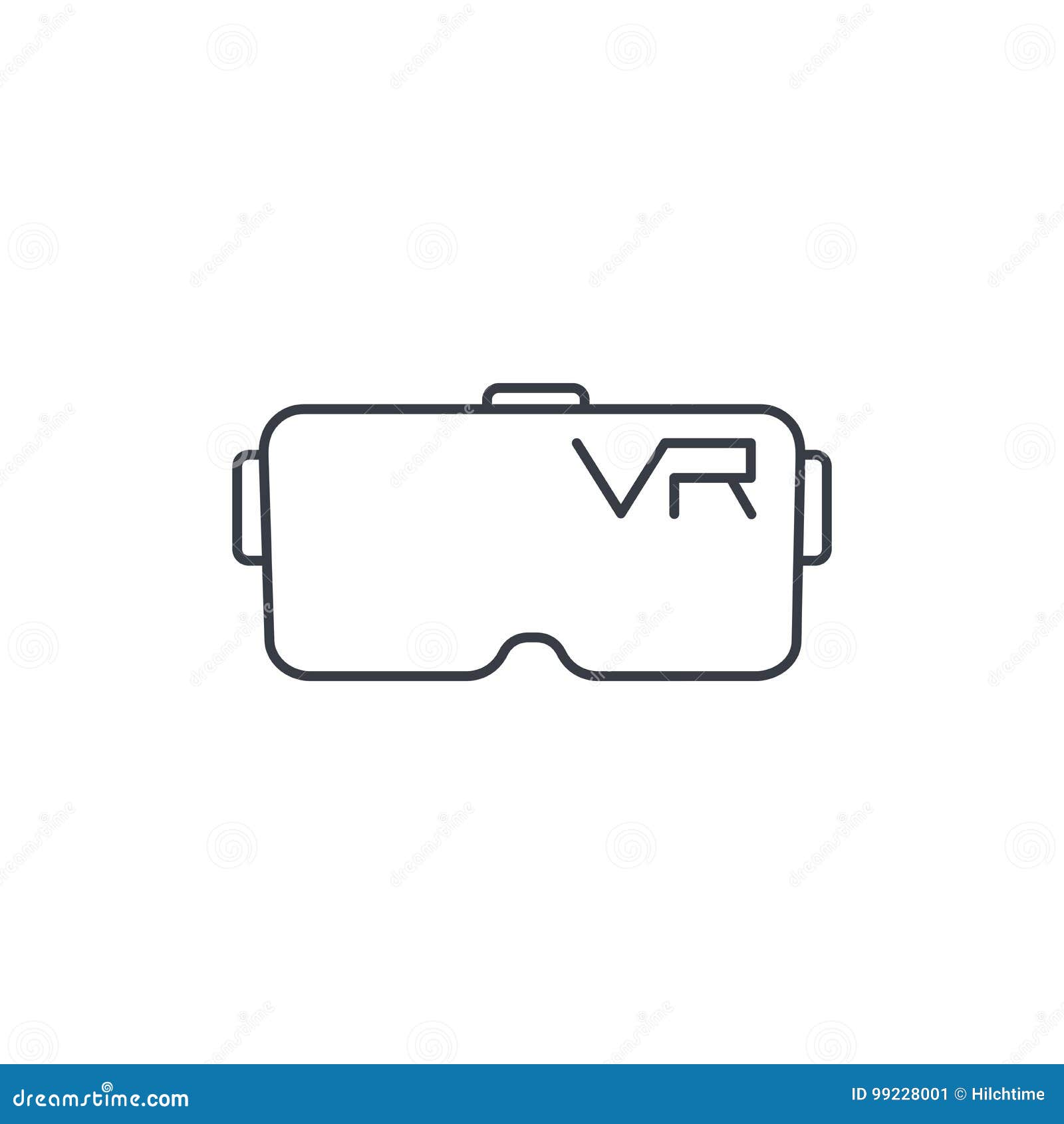 Vr Glasses Goggles Virtual Reality 360 Thin Line Icon Linear Vector