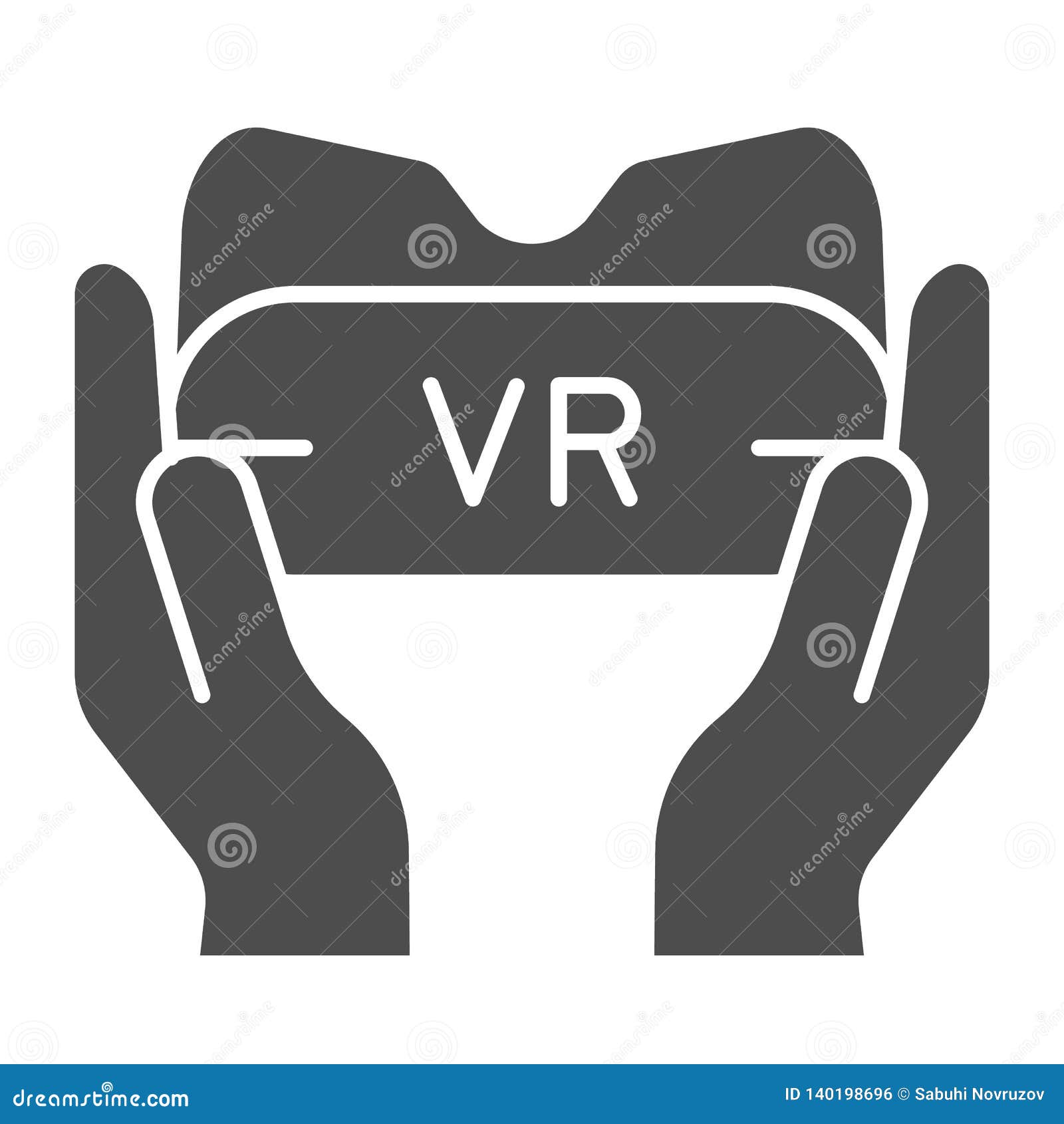 Vr Glasses in Hands Solid Icon. Gaming Device Vector Illustration ...