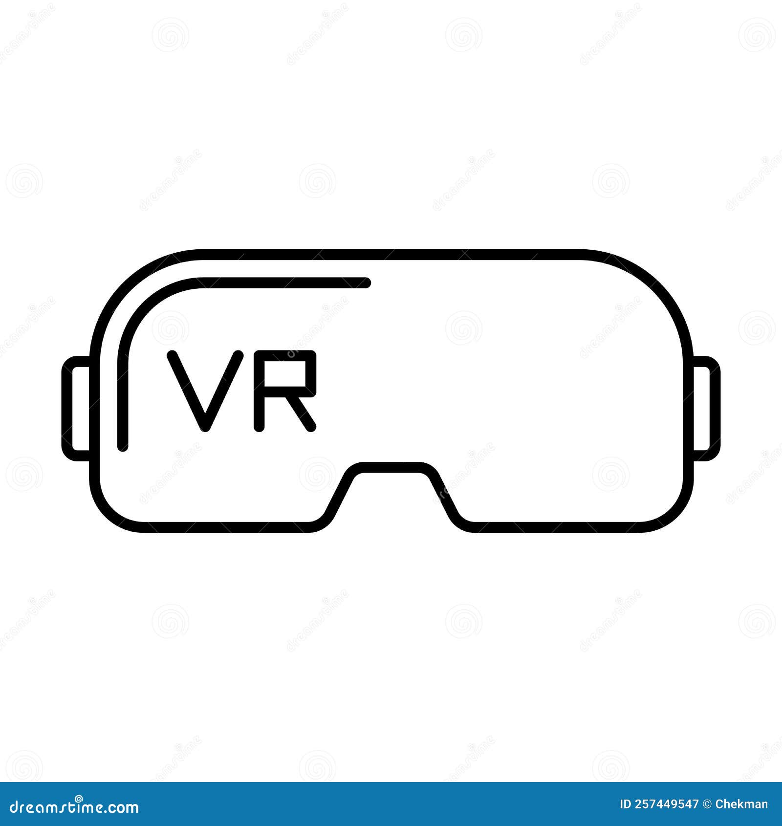 VR Glasses Icon. Black Linear VR Glasses Icon. Game Glasses Symbol ...
