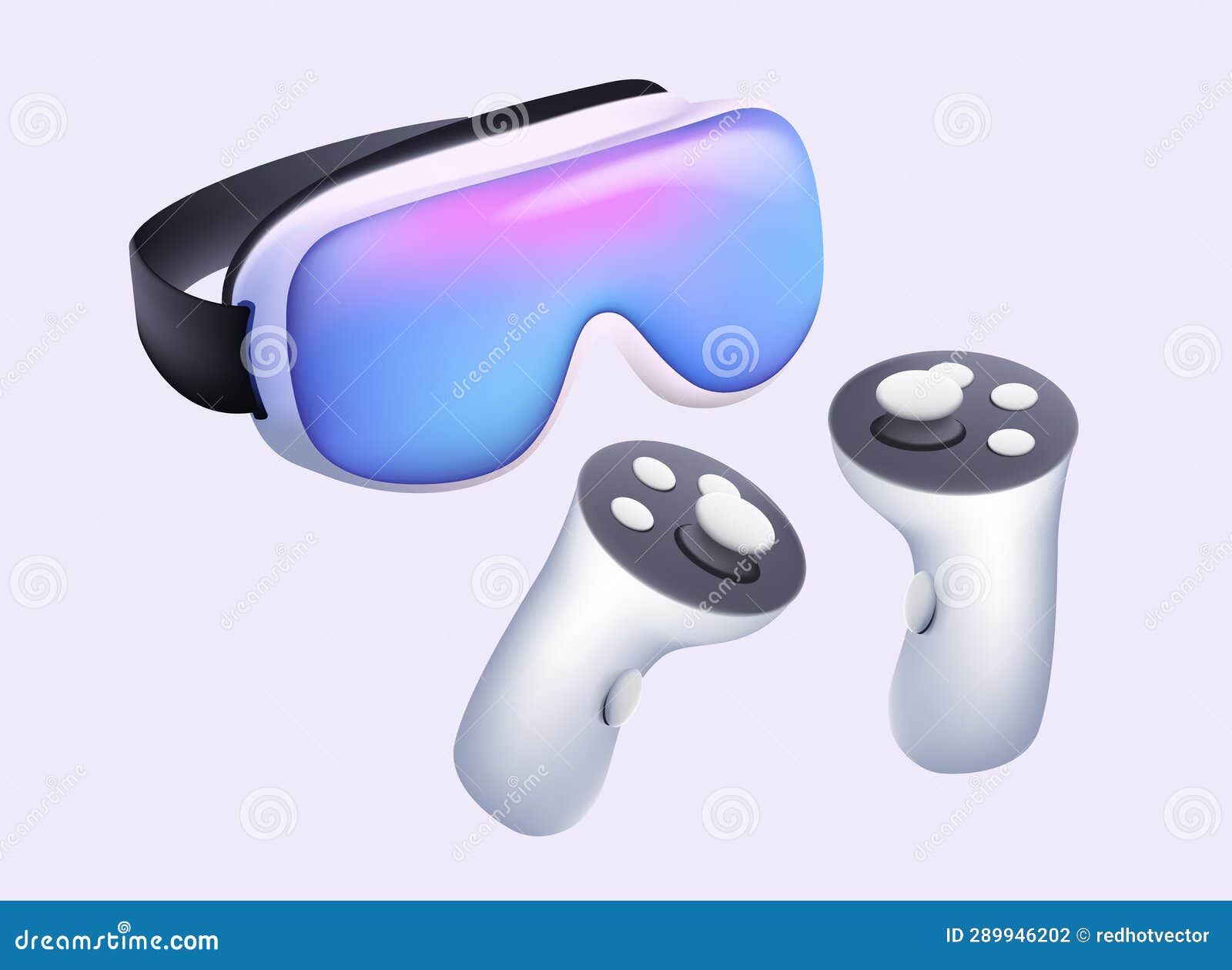 VR Glasses and Joystick Gamepad 3D Icon. Virtual Reality Headset and ...