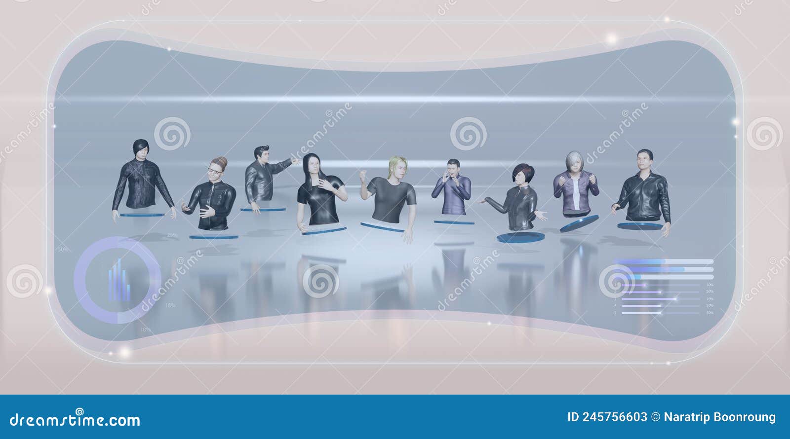 VR Glasses Metaverse Social Networks Avatars User Interface People and ...