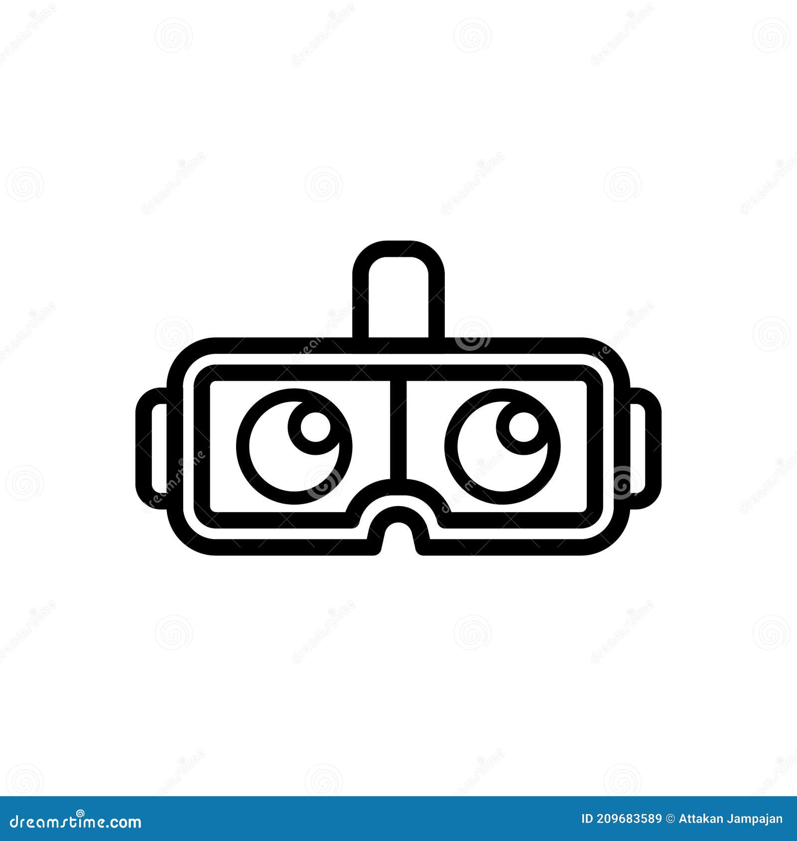 VR Glasses Outline Icon, Vector and Illustration Stock Vector ...