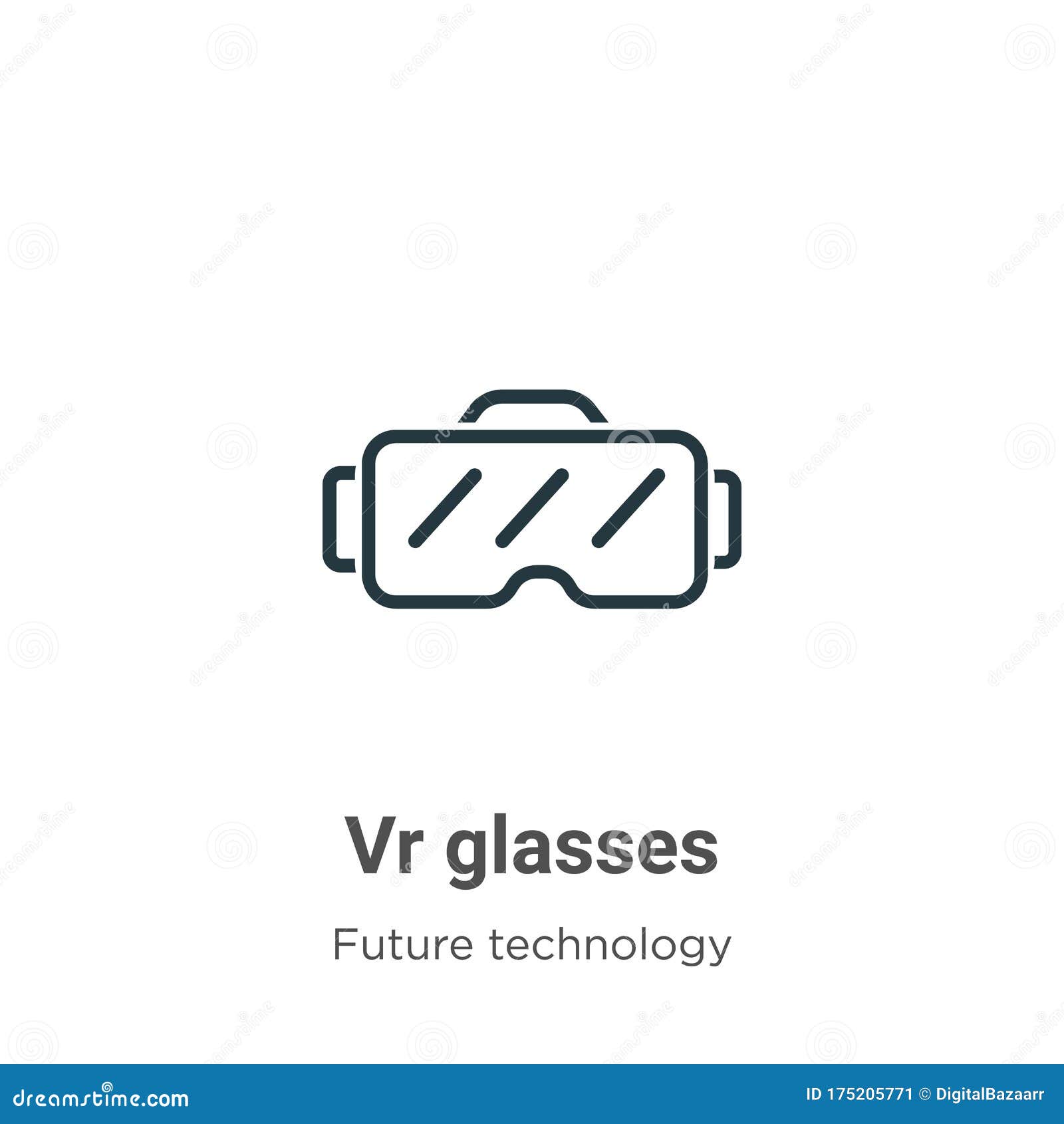 Vr Glasses Outline Vector Icon. Thin Line Black Vr Glasses Icon, Flat ...