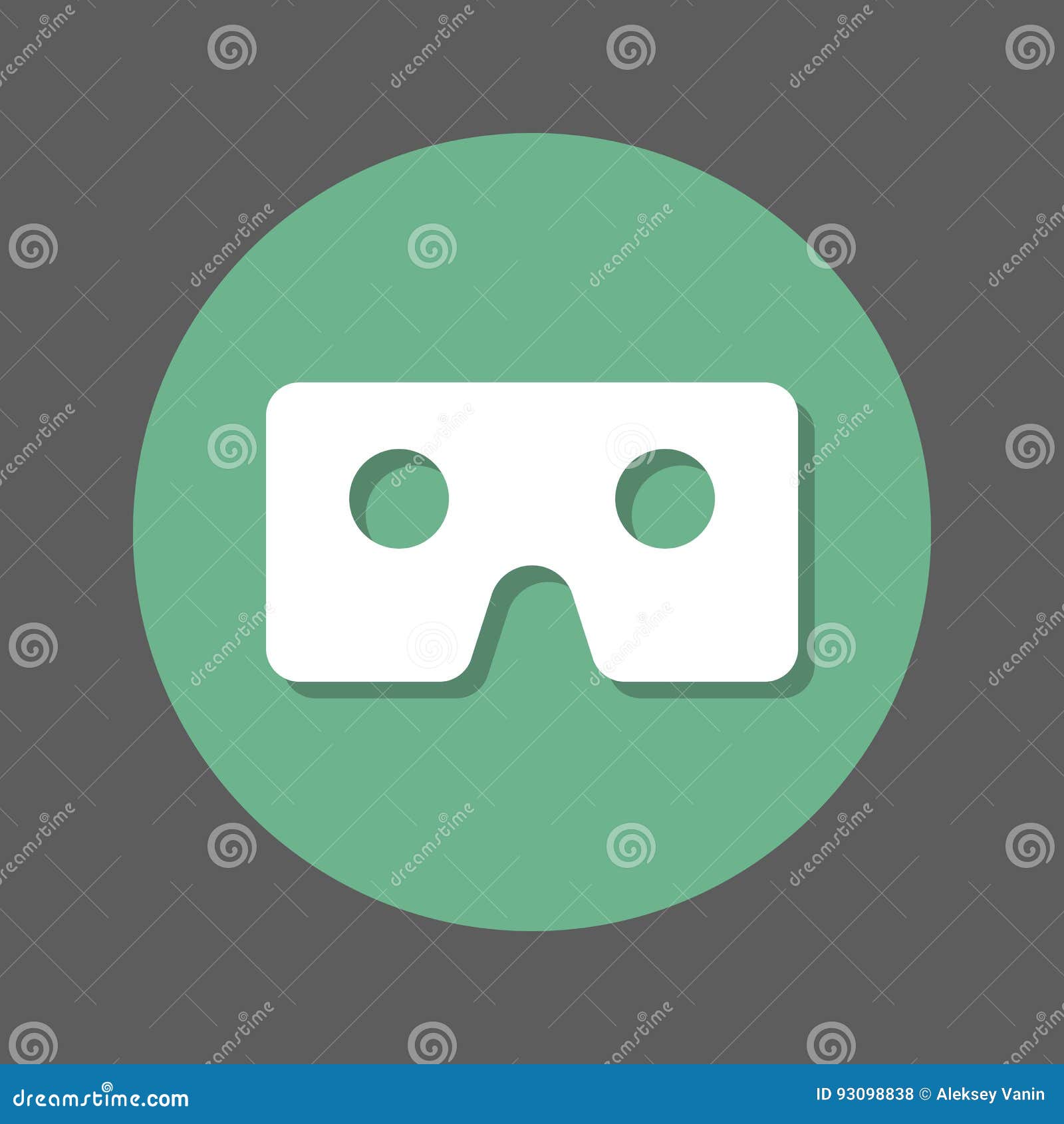 Vr Glasses, Virtual Reality Cardboard Flat Icon. Round Colorful Button ...