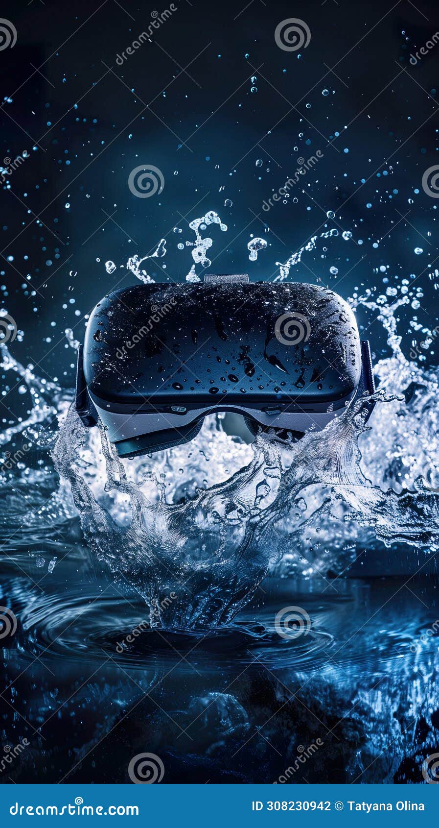 VR Glasses with Water Splashes Stock Photo - Image of liquid ...