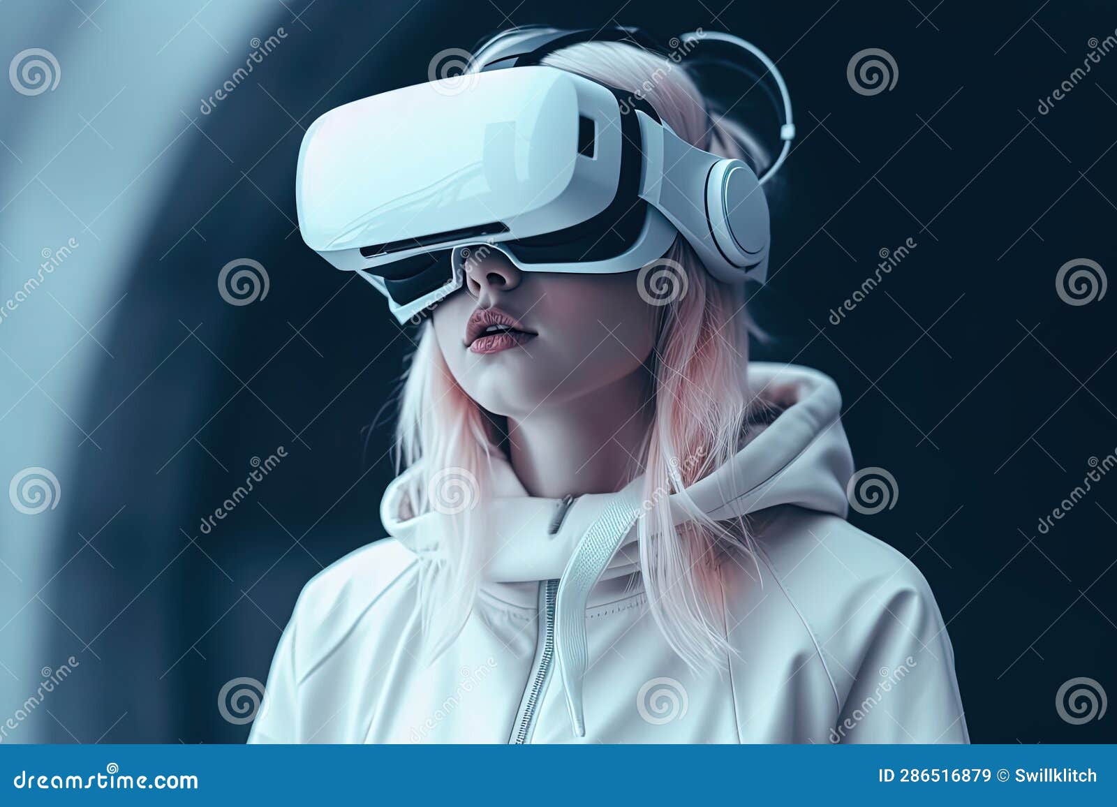 VR Goggles Technology Concept with Wearable Glasses Device. Virtual ...
