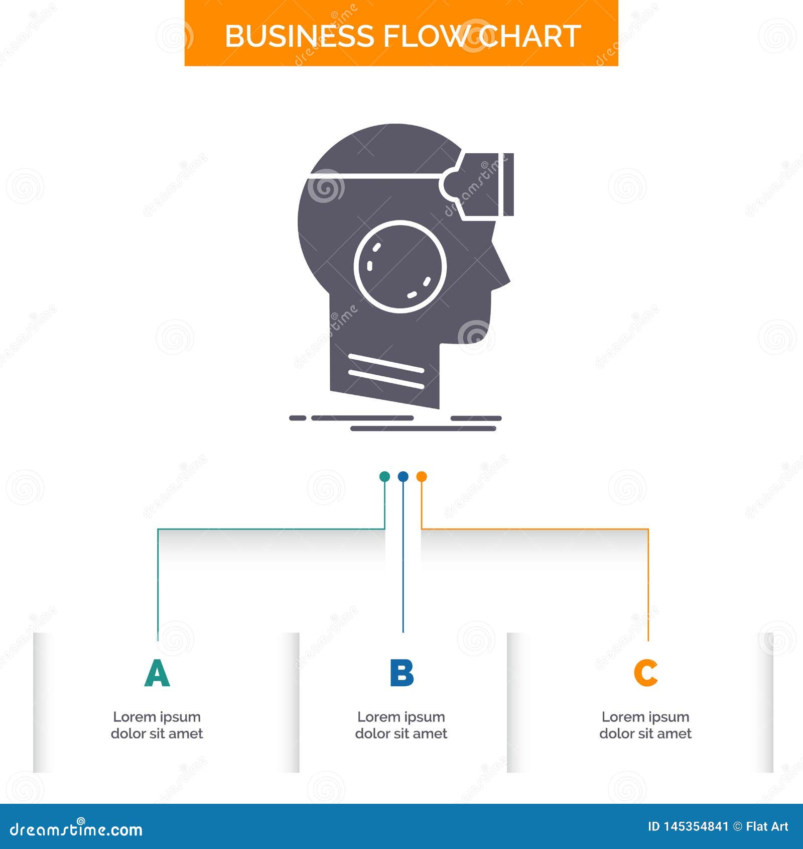 VR, Googles, Headset, Reality, Virtual Business Flow Chart Design with ...