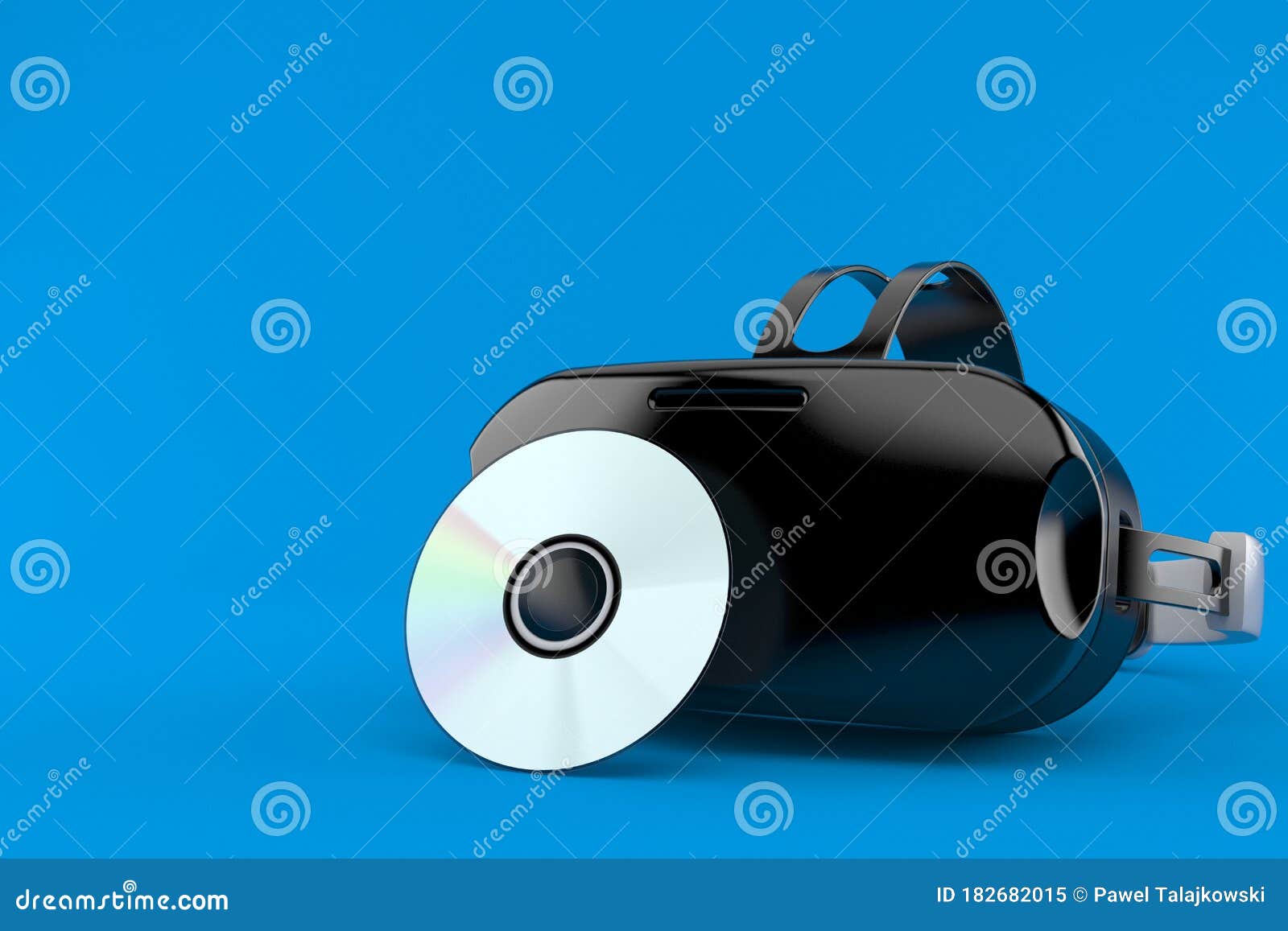 VR headset with cd disc stock illustration. Illustration of gaming ...