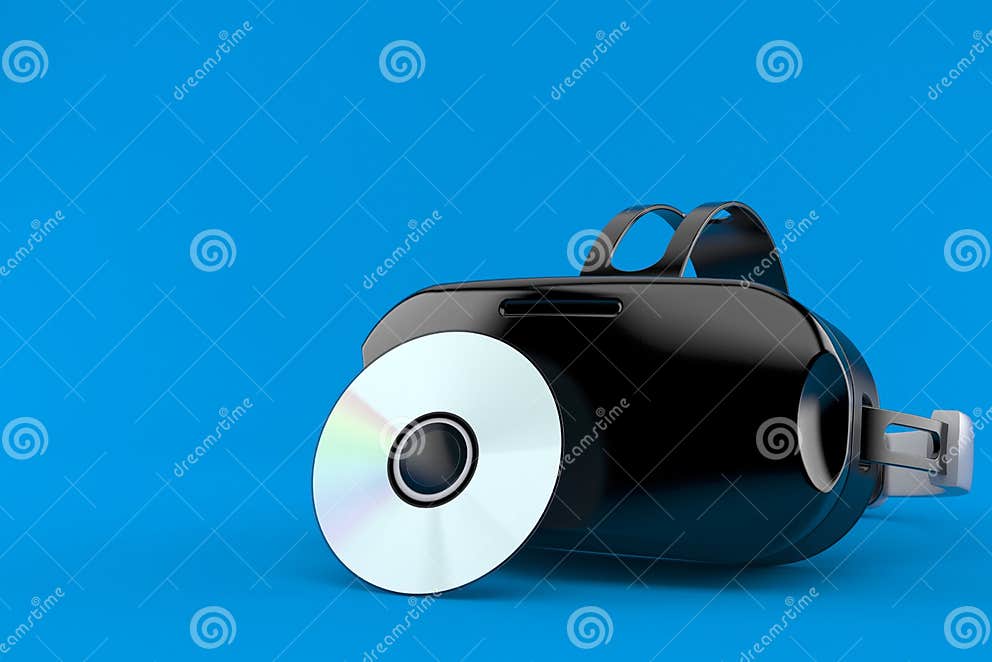 VR headset with cd disc stock illustration. Illustration of gaming ...