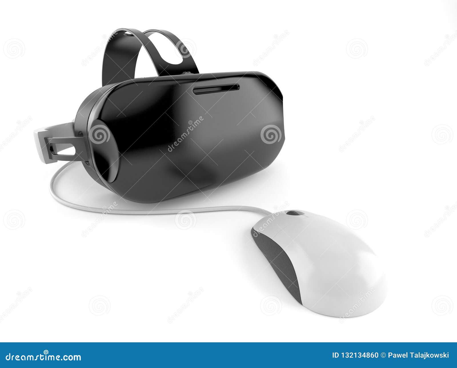 VR Headset with Computer Mouse Stock Illustration - Illustration of ...