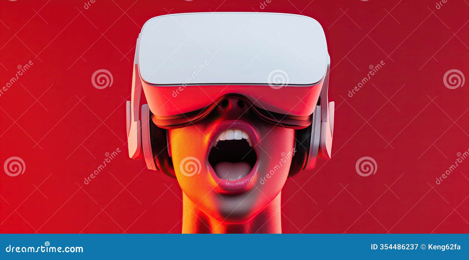 VR Headset Emitting Sci Fi Holograms, Exploring Futuristic Technology ...