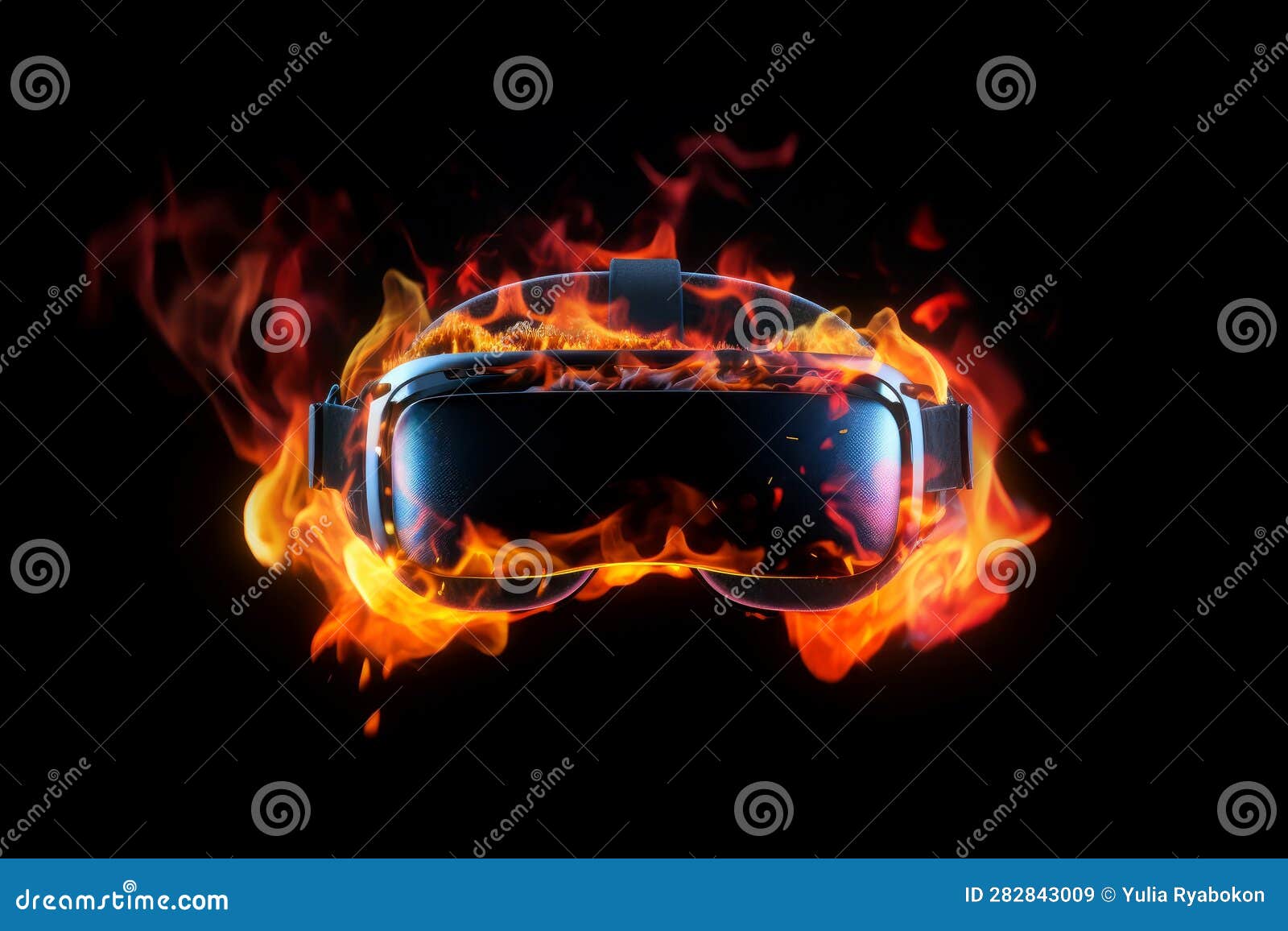 Vr Headset Fire. Generate Ai Stock Illustration - Illustration of ...