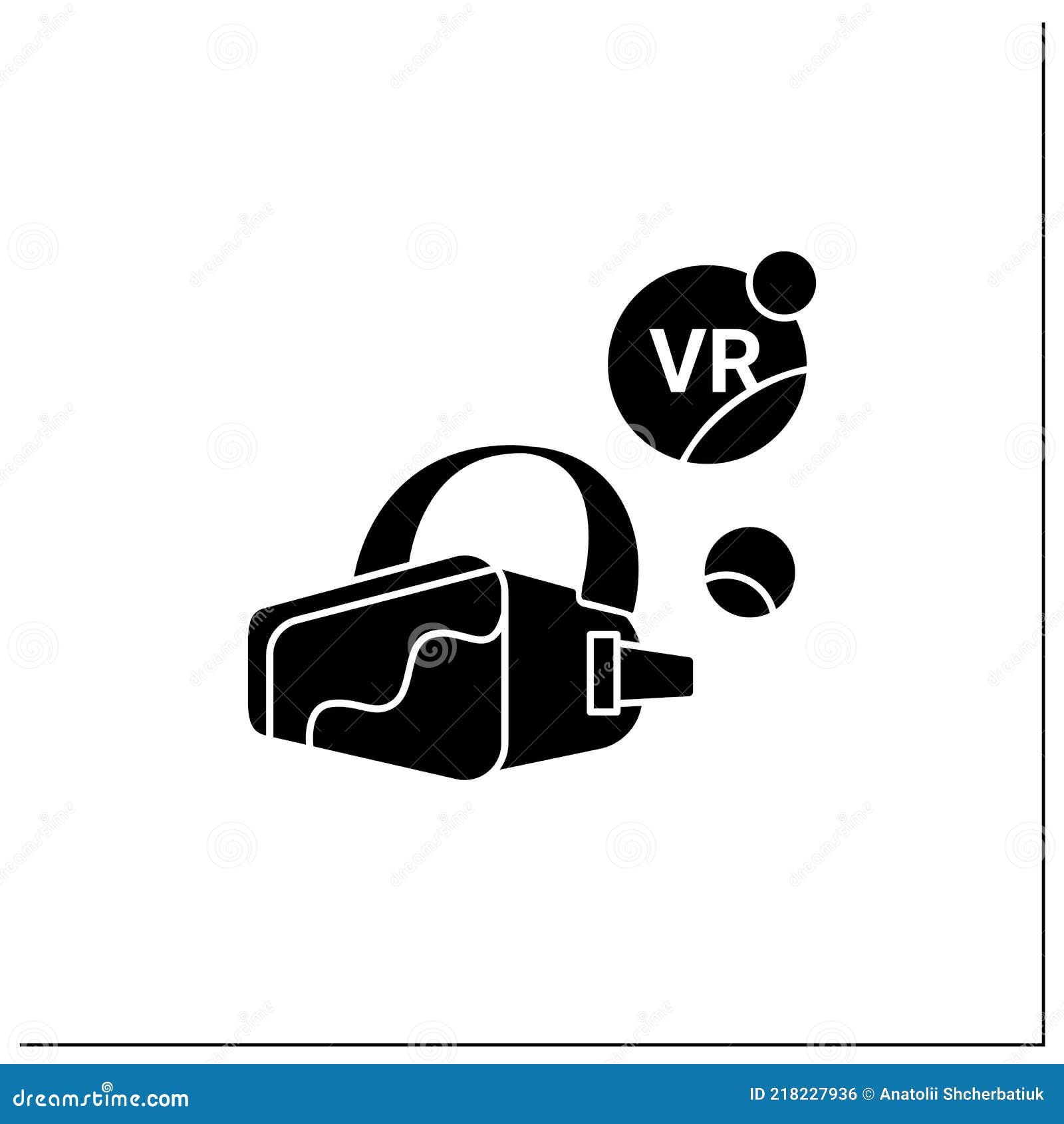 Vr headset glyph icon stock vector. Illustration of headset - 218227936