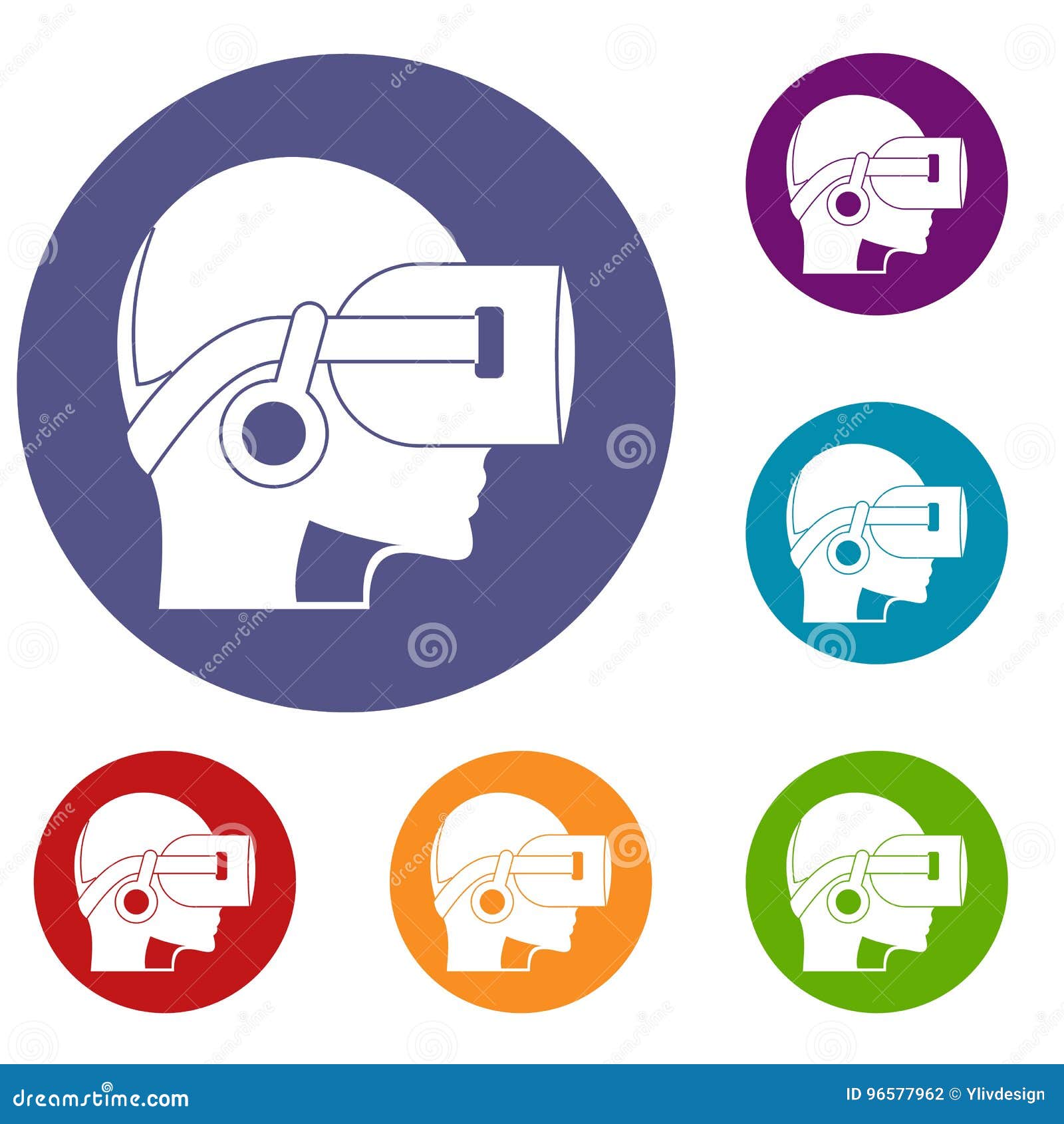 Vr headset icons set stock vector. Illustration of headset - 96577962