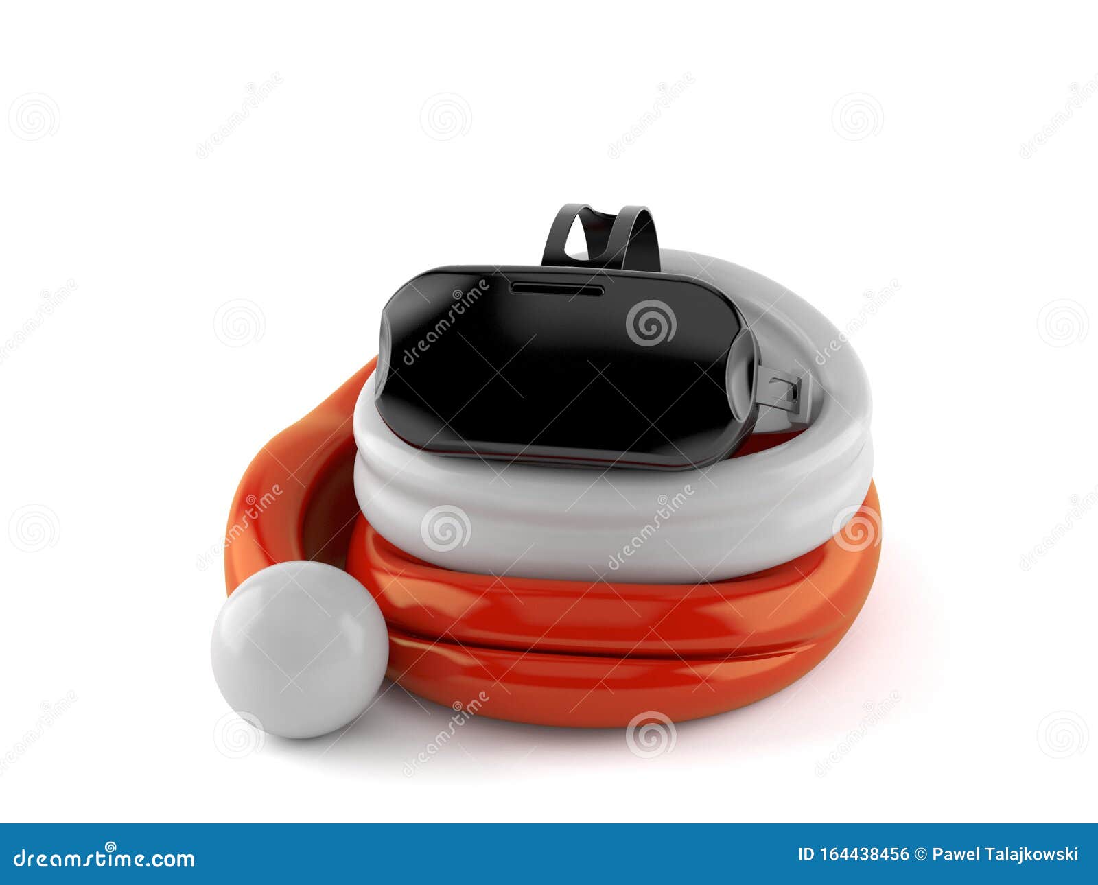 VR Headset Inside Santa Hat Stock Illustration - Illustration of ...