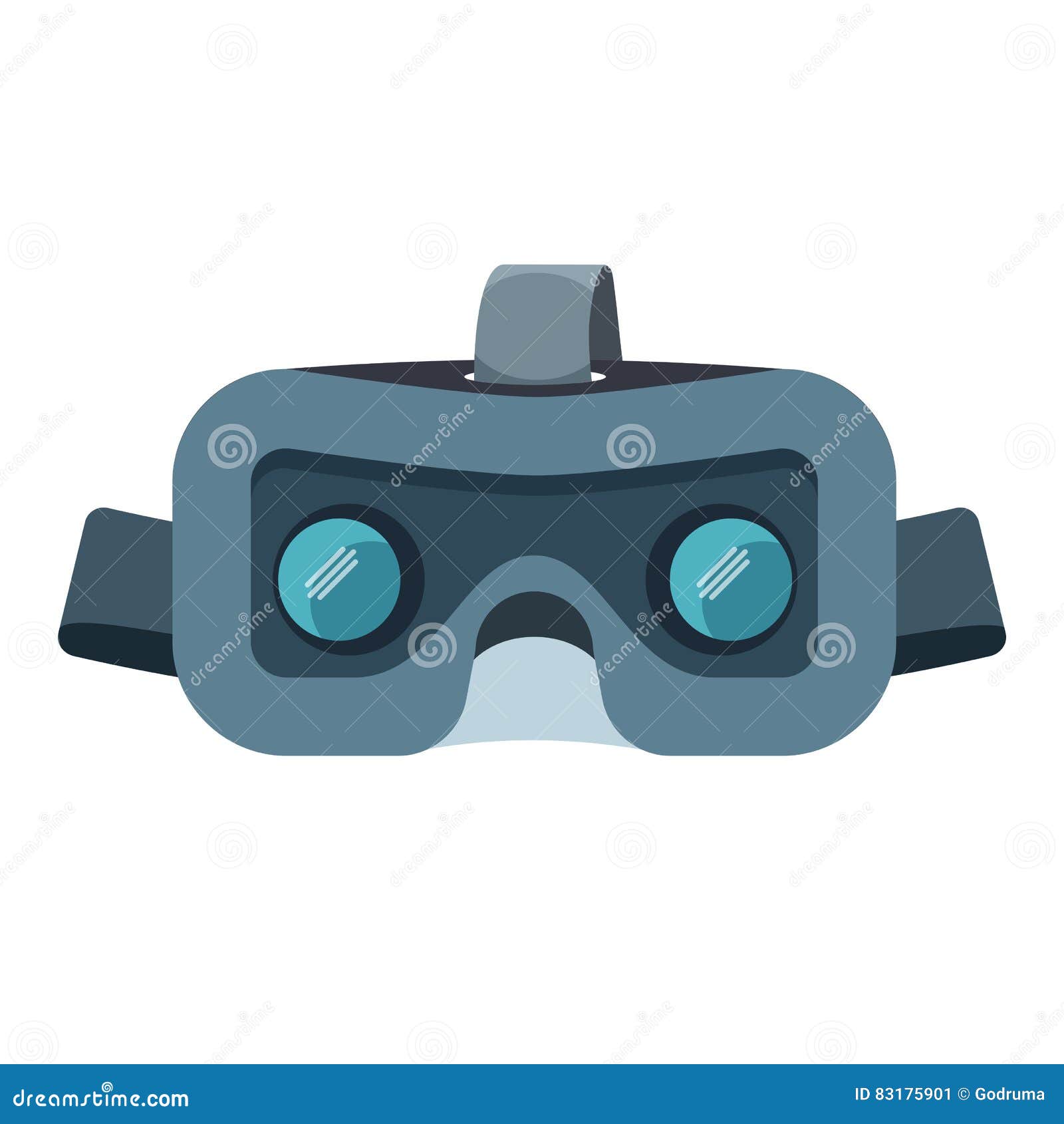 VR Headset Isolated on White. Stereoscopic Virtual Reality Vector ...