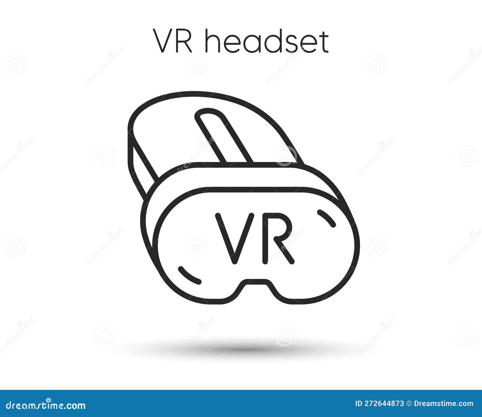 Vr Headset Line Icon. Virtual Reality Device Sign. Ar Simulator Goggles ...