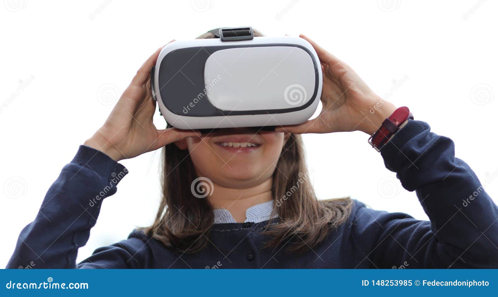 VR Headset and a Little Girl Stock Image - Image of visor, play: 148253985