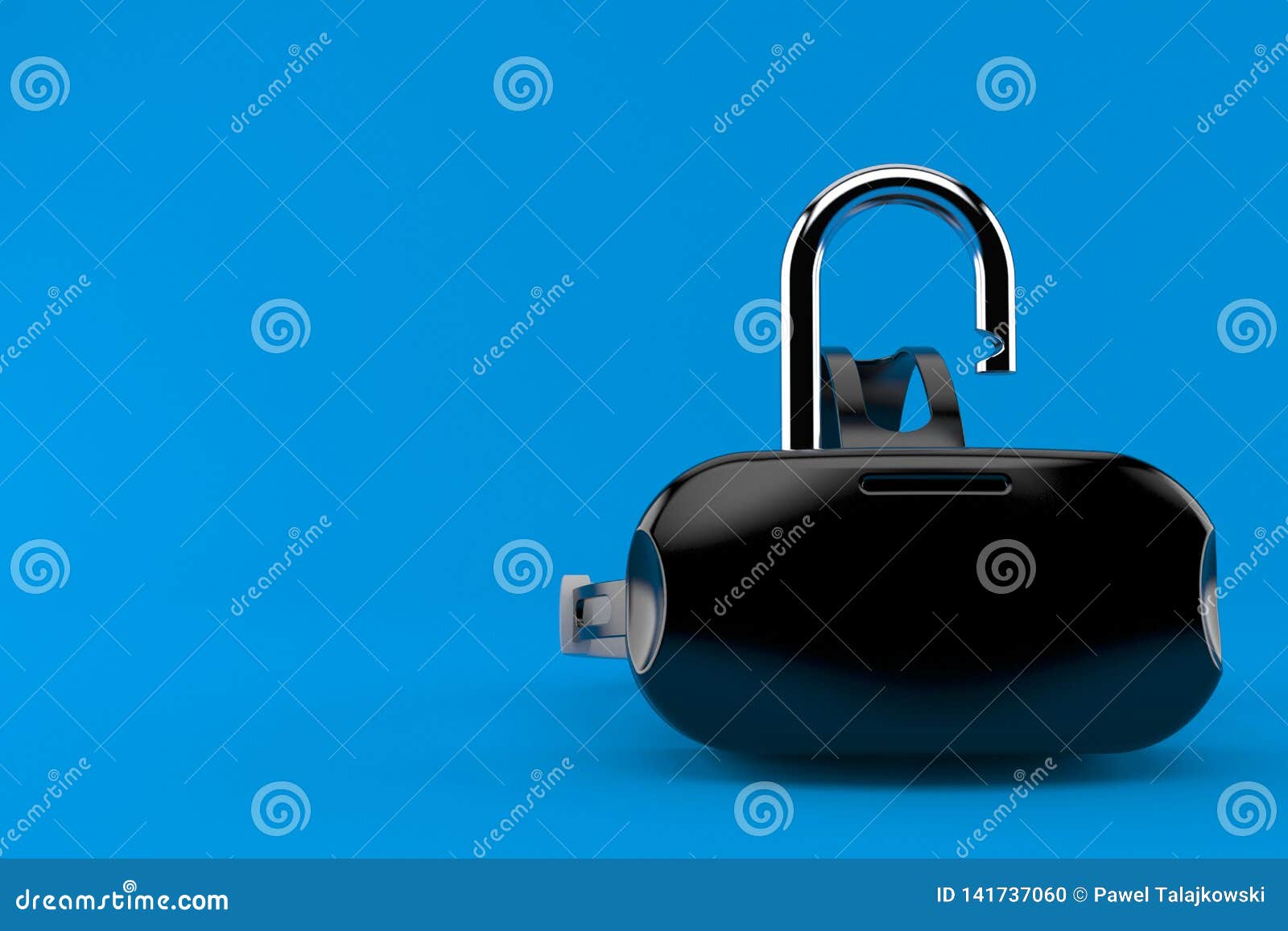 VR headset with padlock stock illustration. Illustration of goggles ...