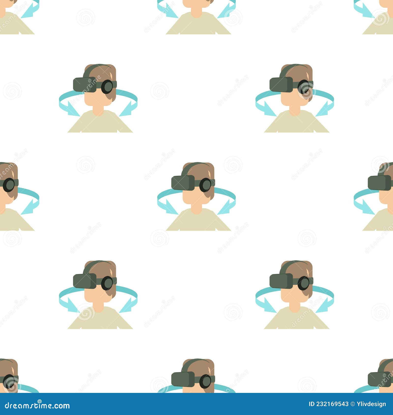 Vr Headset Pattern Seamless Vector Stock Vector - Illustration of white ...
