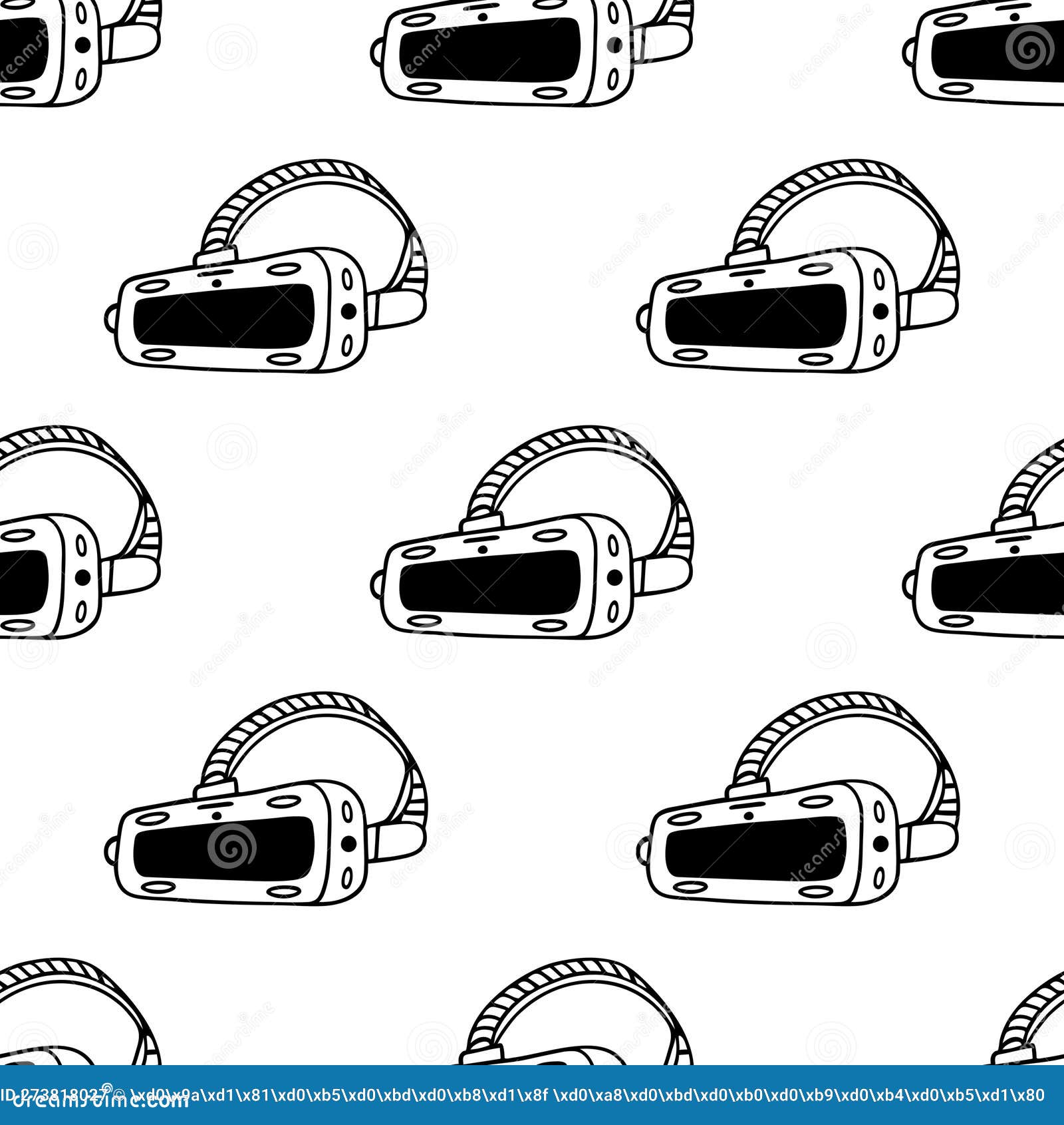 VR Headset Seamless Vector Pattern. Glasses, Helmet of Virtual and ...