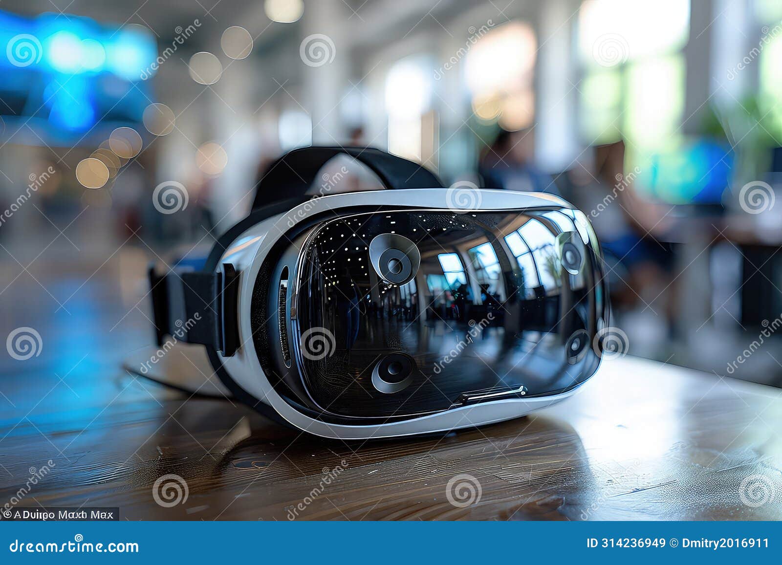 VR headset on a table. stock image. Image of innovation - 314236949