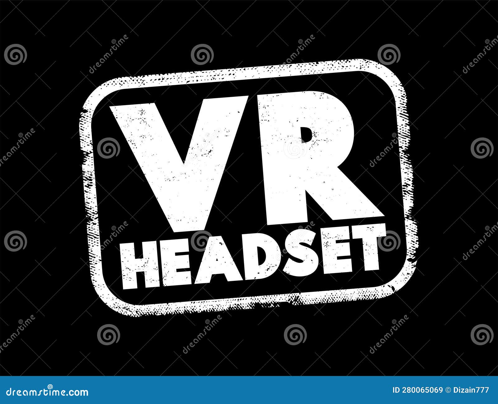 Vr Headset Text Stamp, Technology Concept Background Stock Illustration ...