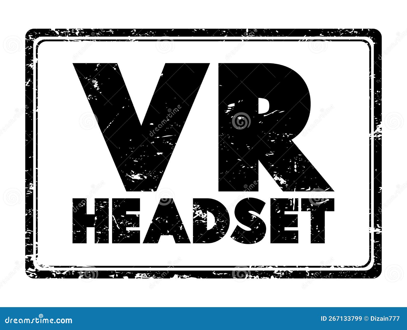 Vr Headset Text Stamp, Technology Concept Background Stock Illustration ...