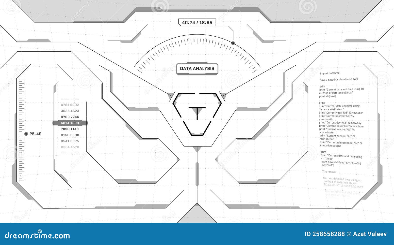 VR HUD Digital Future Interface Triangular Sight. Sci-fi Virtual ...