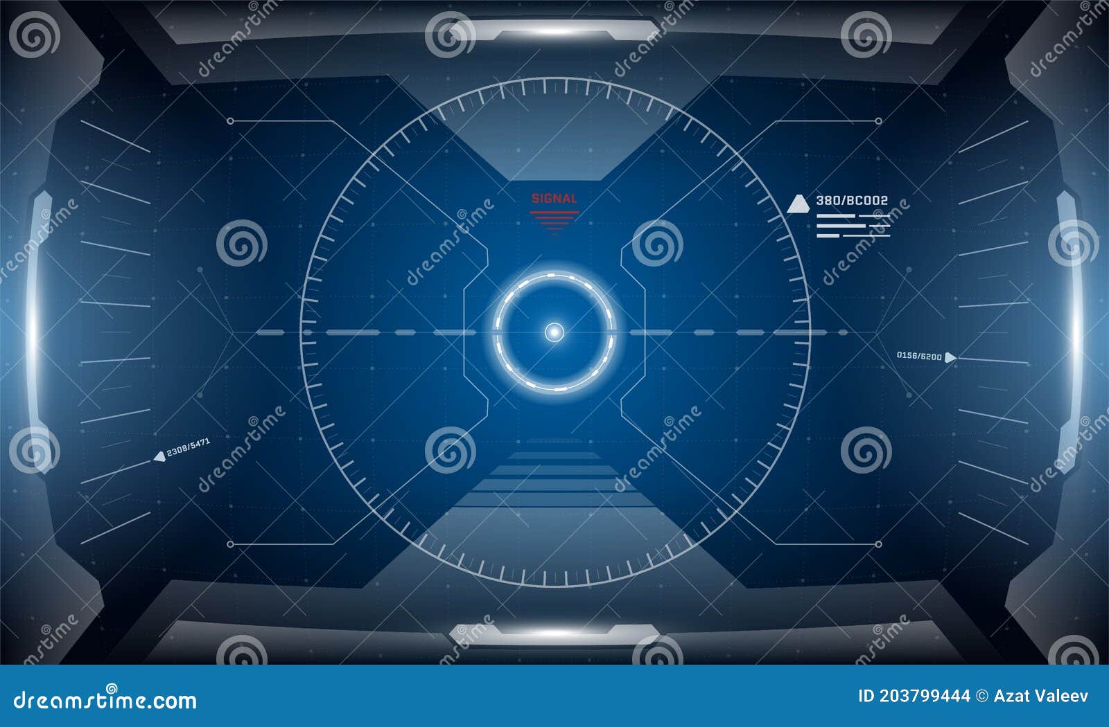 VR HUD Interface Cyberpunk Screen Black And White Design. Futuristic ...