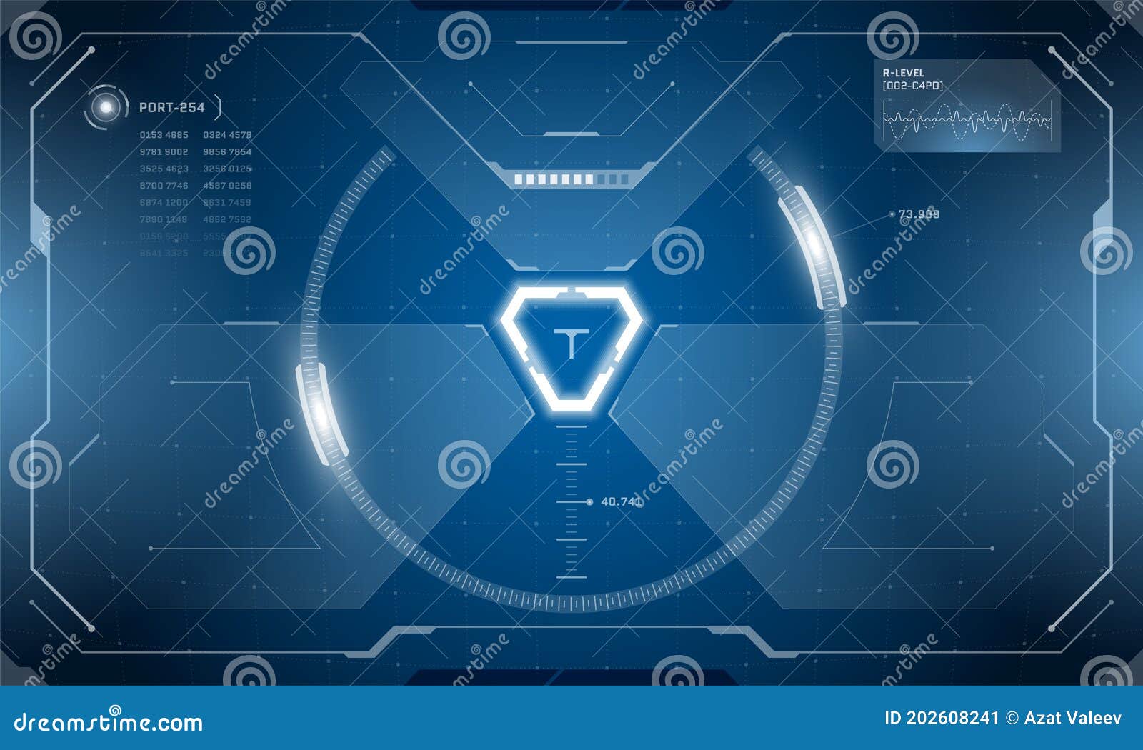 VR HUD Interface Cyberpunk Screen Black And White Design. Futuristic ...