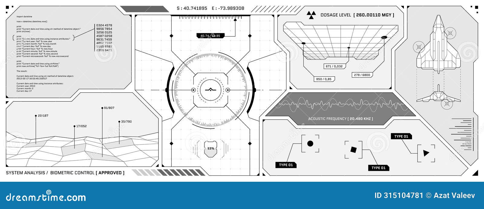 VR HUD Futuristic Control Panel. Technology Head Up Display Target and ...