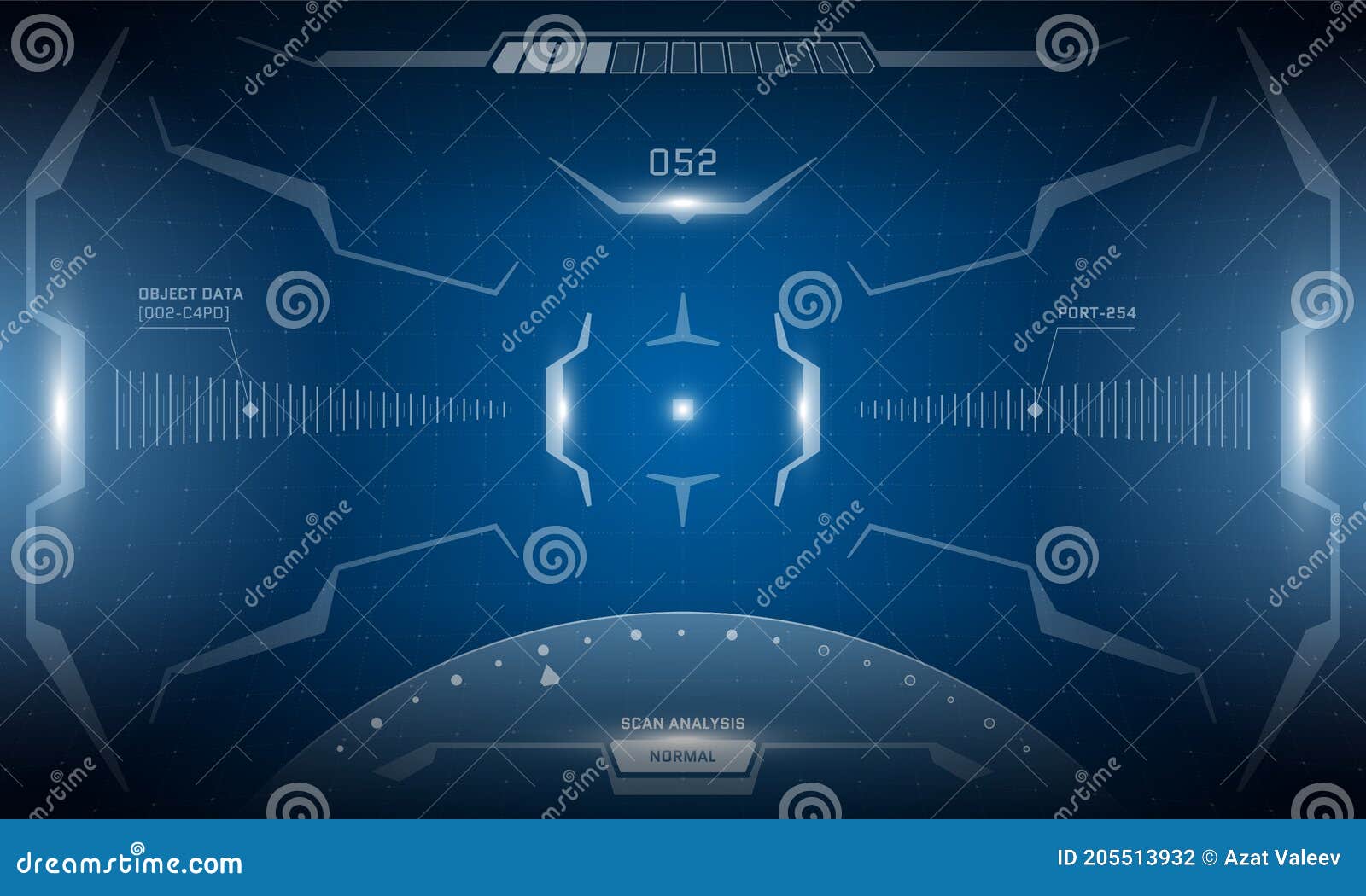 VR HUD Futuristic Interface Cyberpunk Screen Design. Sci-fi Virtual ...