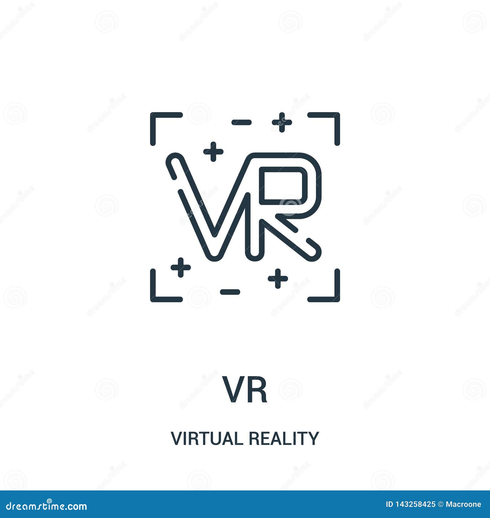 Vr Icon Vector From Virtual Reality Collection Thin Line Vr Outline