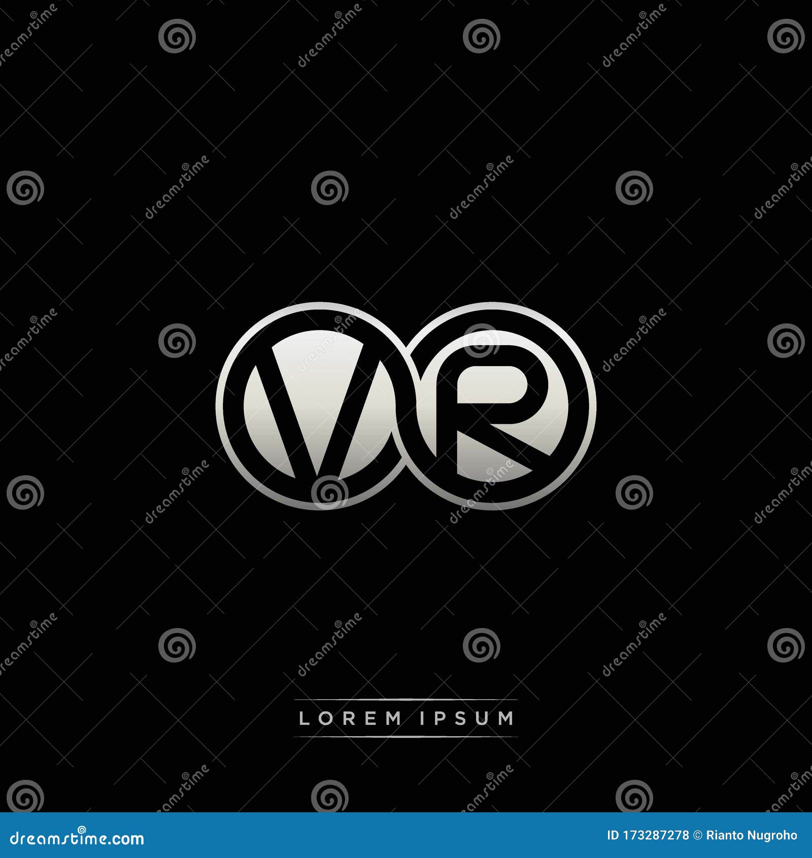 VR Initial Letter Linked Circle Capital Monogram Logo Modern Template ...