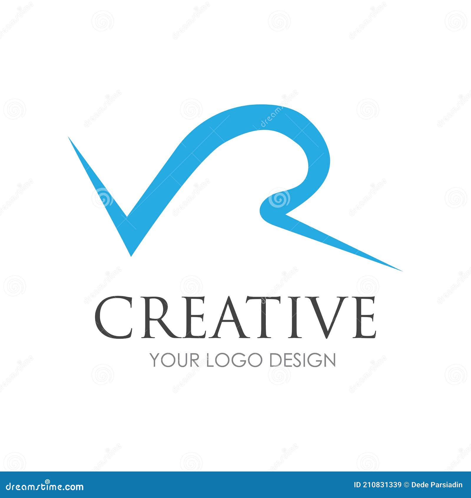 VR Letter Logo Design with Creative Modern Trendy Stock Vector ...