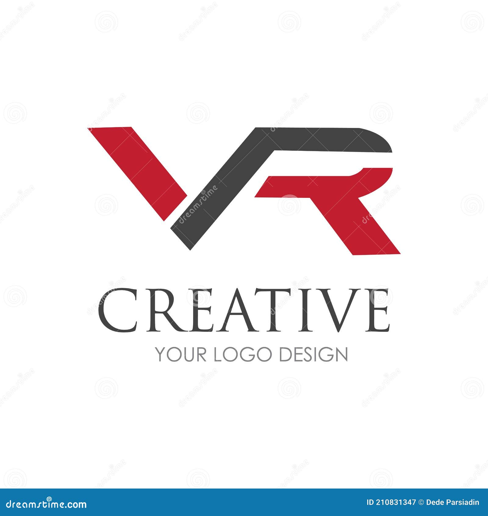 VR Letter Logo Design with Creative Modern Trendy Stock Vector ...