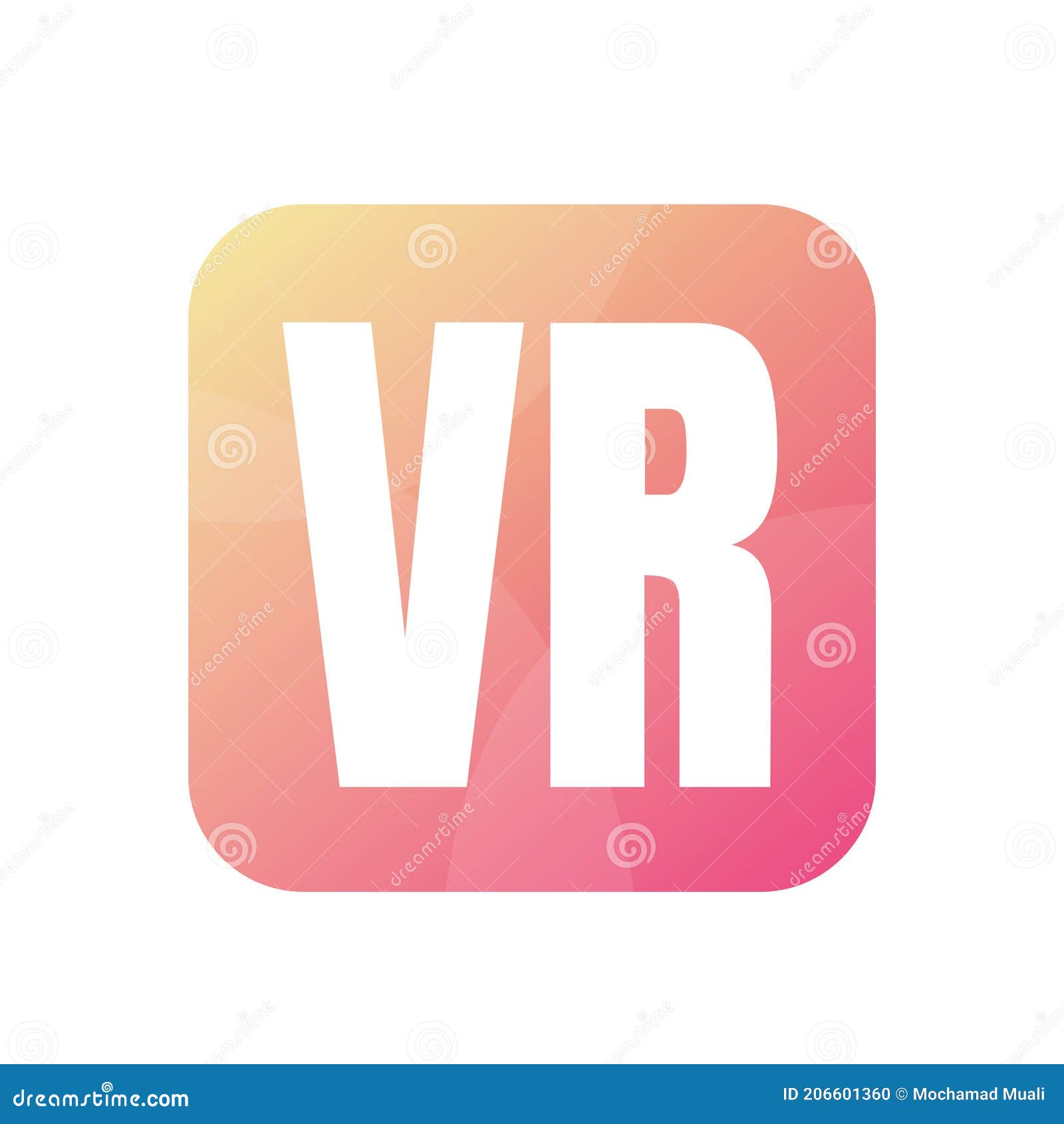 VR Letter Logo Design with Simple Style Stock Vector - Illustration of ...