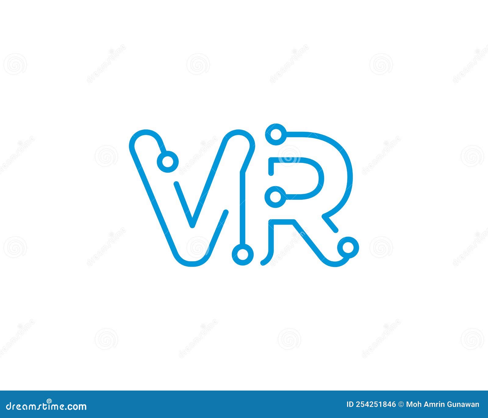 VR Letters, Electronic Circuit, Technology Logo Design Vector 001 Stock ...