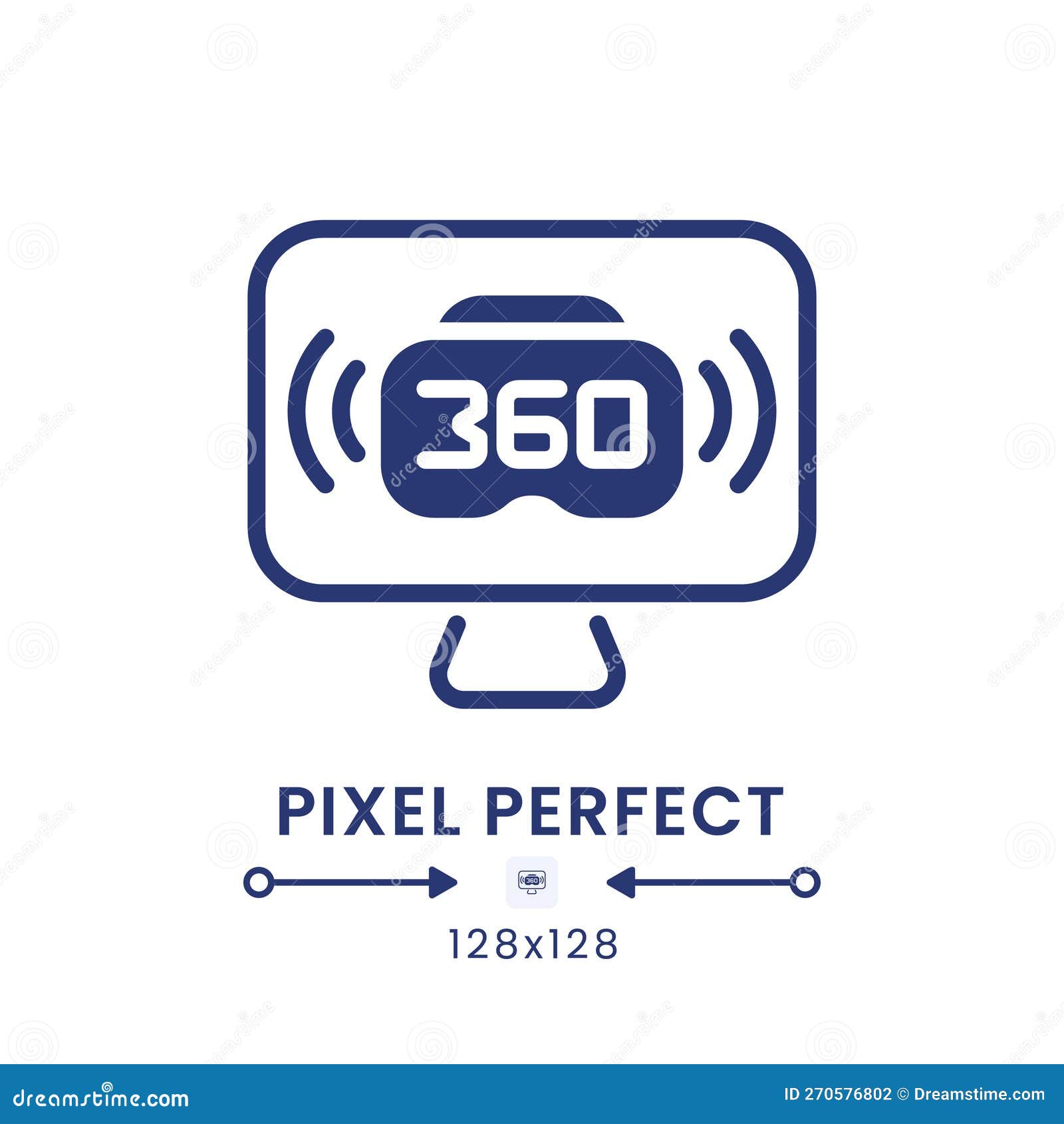 VR Live Streaming Black Solid Desktop Icon Stock Vector - Illustration ...