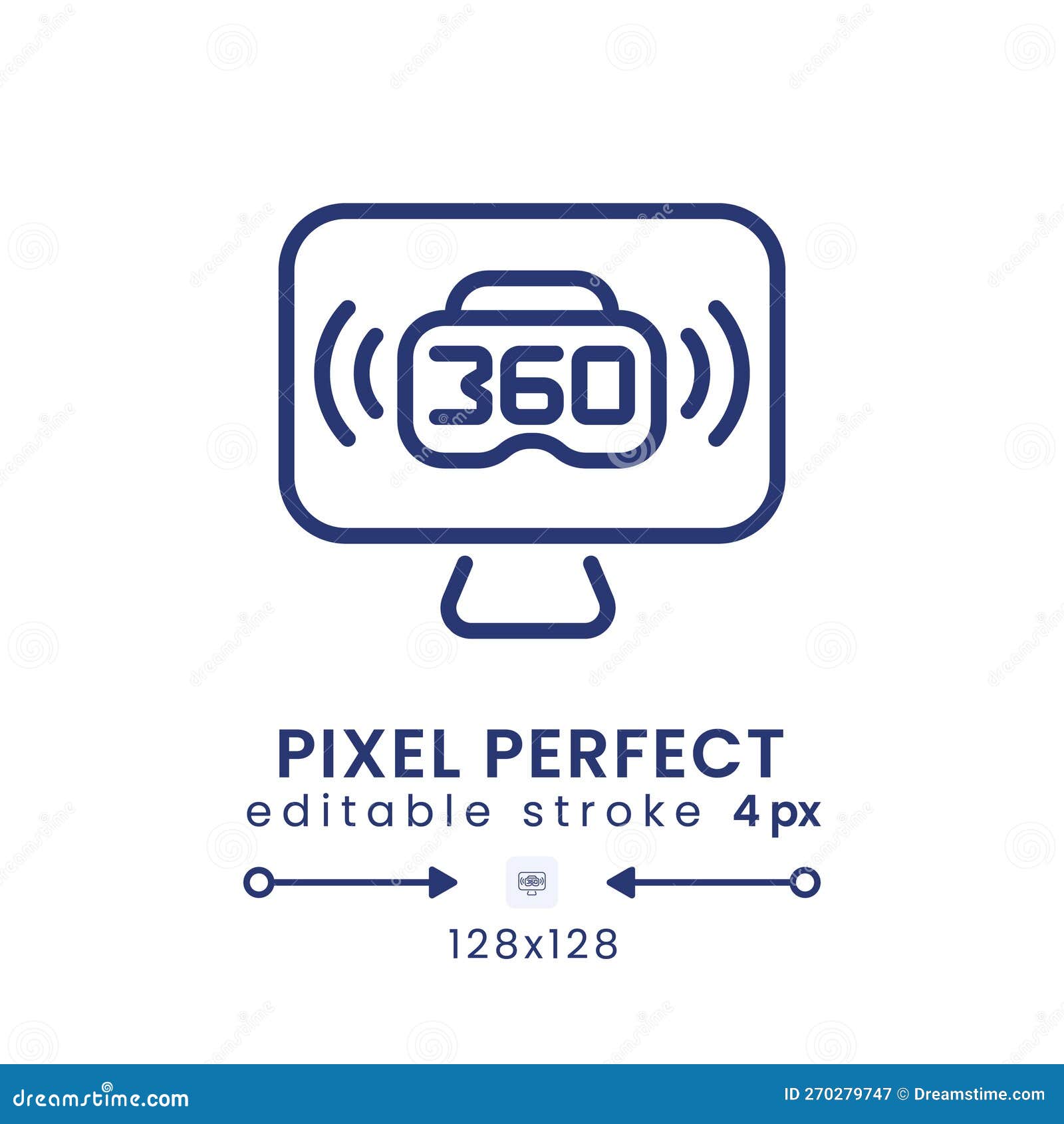 VR Live Streaming Linear Desktop Icon Stock Vector - Illustration of ...
