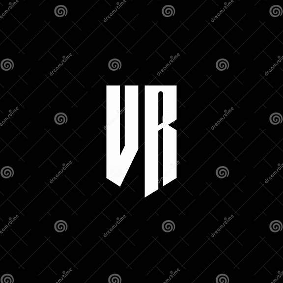 VR Logo Monogram with Emblem Style Isolated on Black Background Stock ...