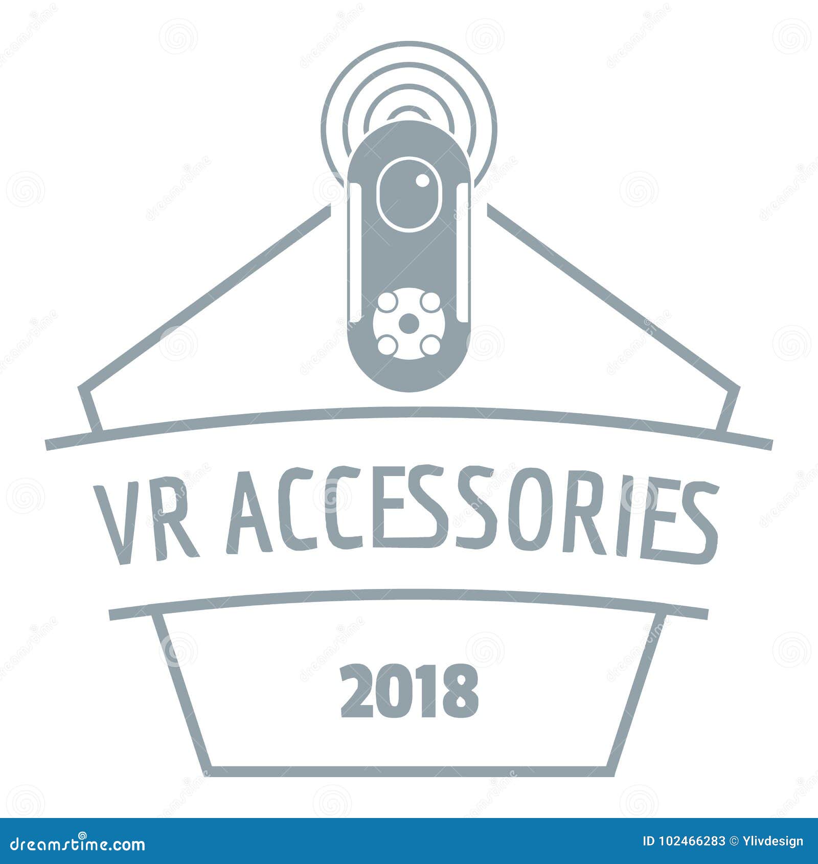 Vr logo, simple gray style stock vector. Illustration of gaming - 102466283