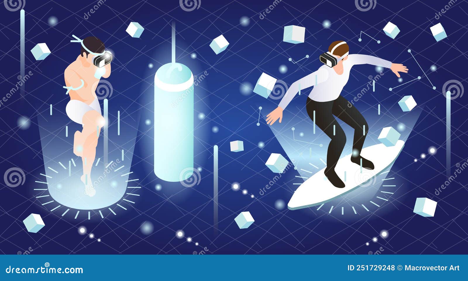 Vr Metaverse Isometric Composition Stock Vector - Illustration of ...