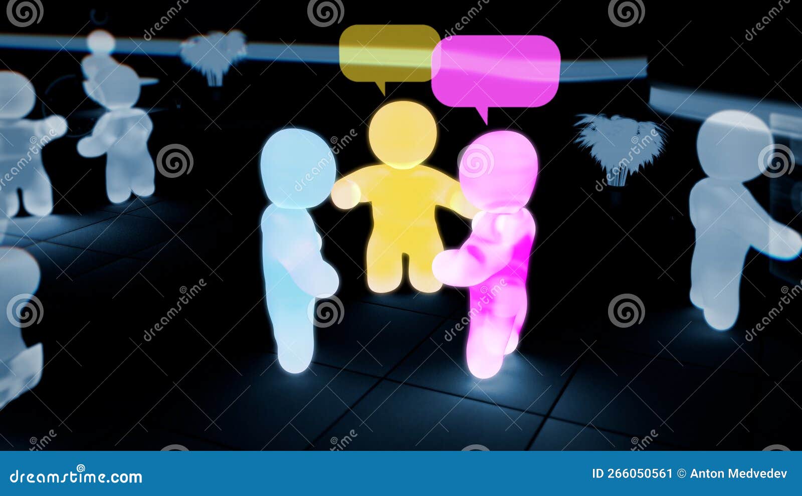 Vr Mockup with Avatars Chatting with Each Other - Industrial 3D ...