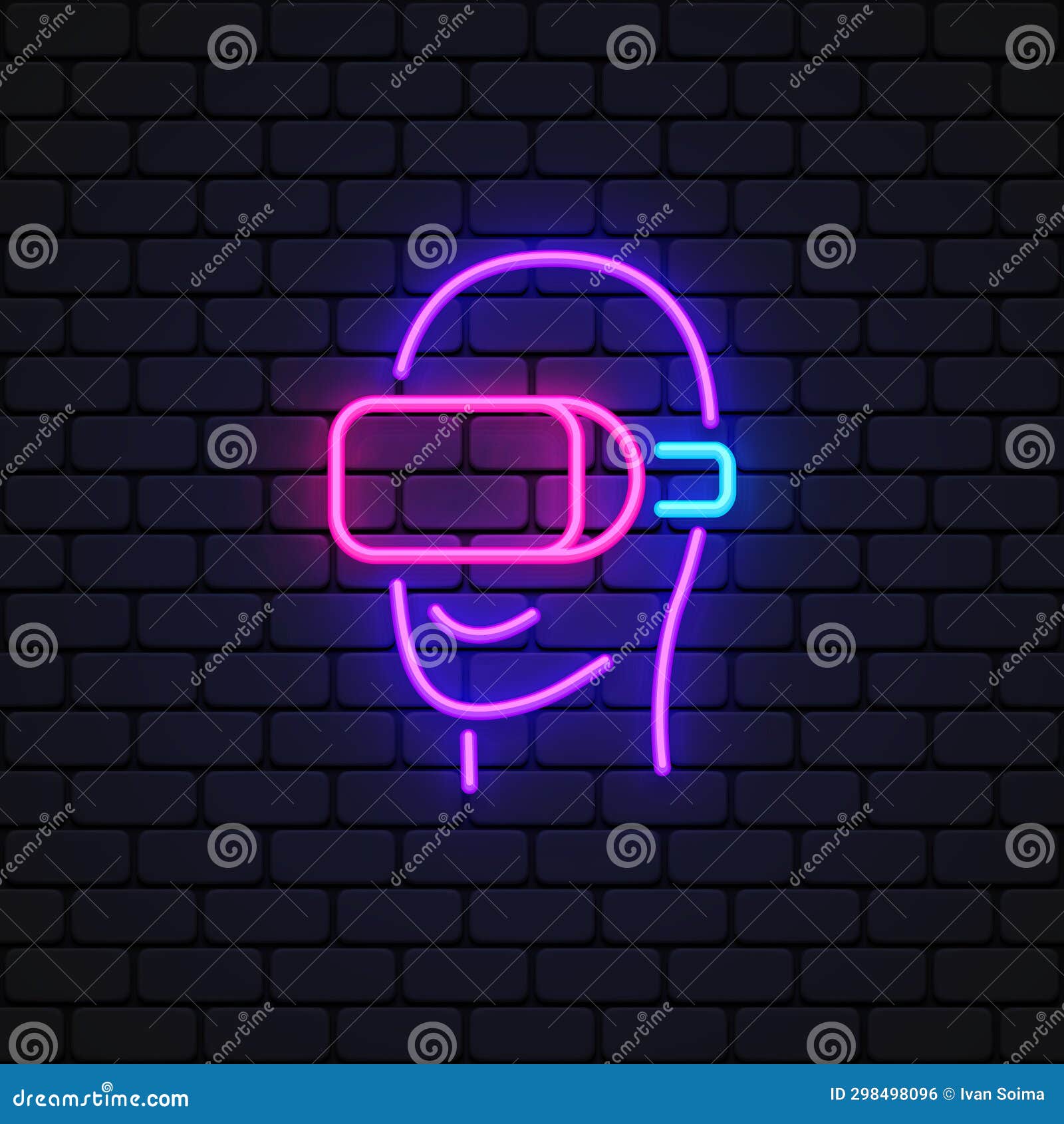 Vr Neon Icon for Banner Design. Vector Illustration 向量例证 - 插画 包括有 查出 ...
