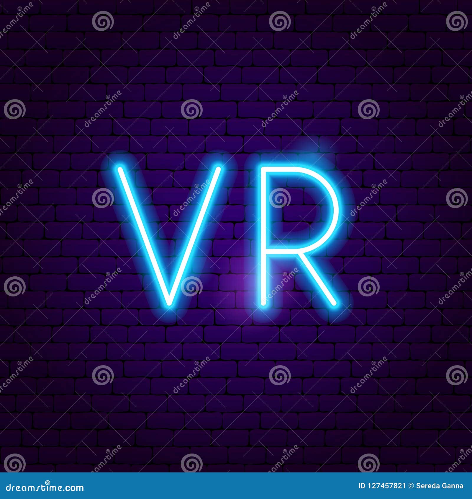 VR Neon Sign stock vector. Illustration of gadget, glow - 127457821